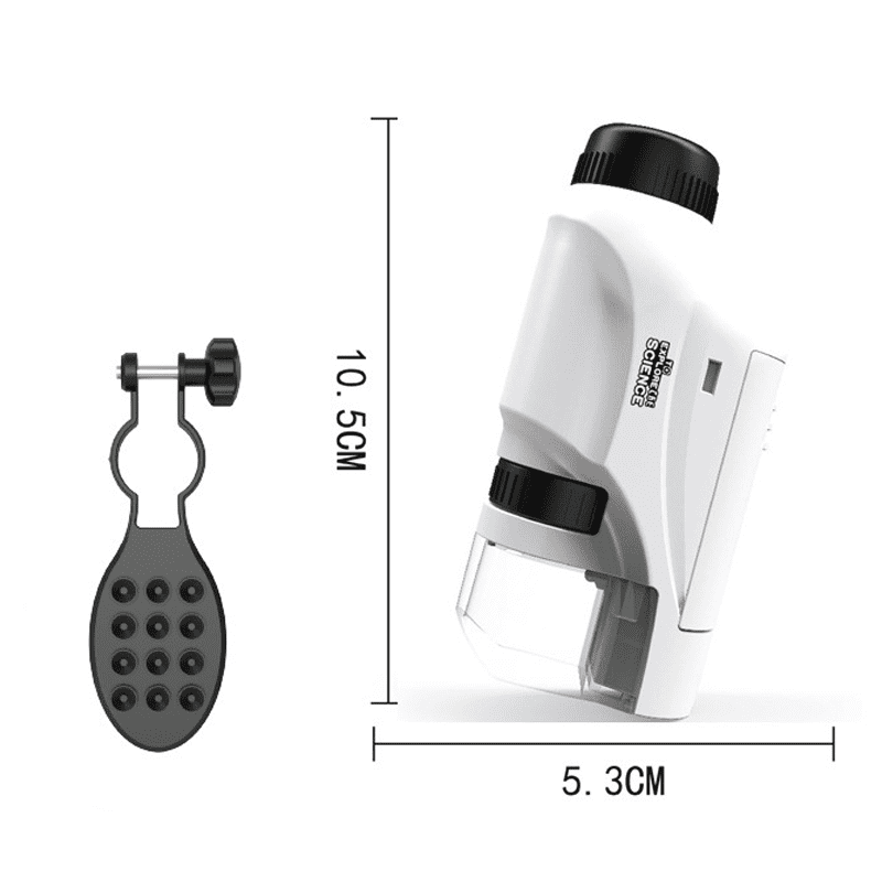 Handheld Microscope Kit Laboratory LED Lights 60X-120X School Education ...
