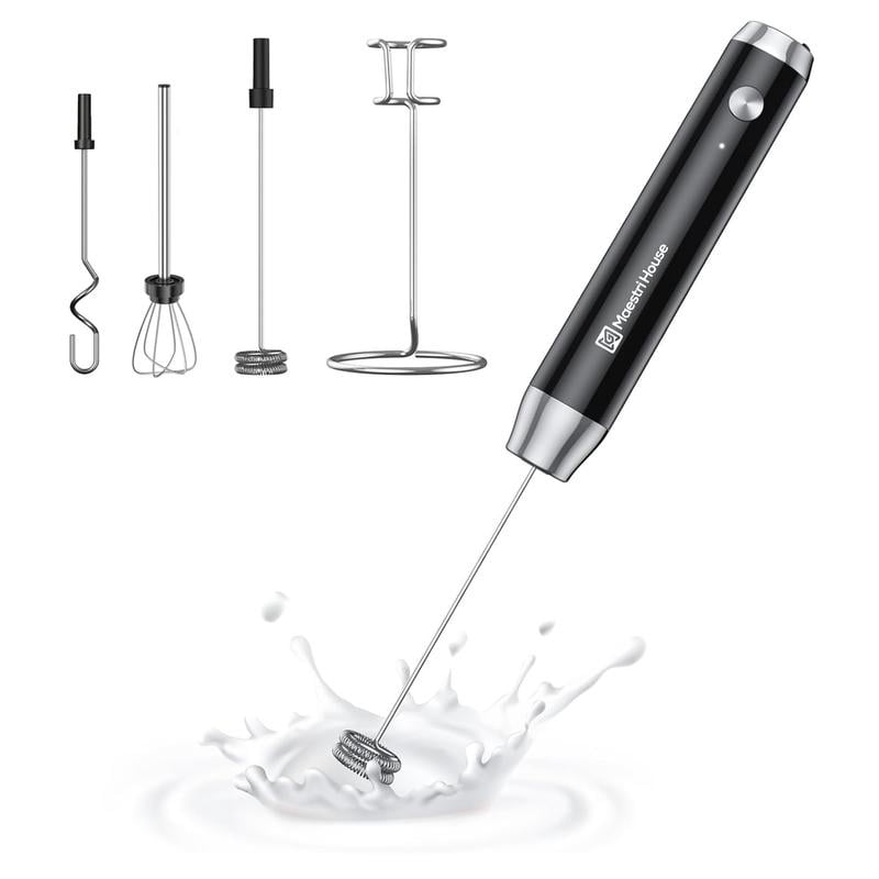 Handheld Milk Frother for Coffee,Rechargeable & Waterproof Electric ...