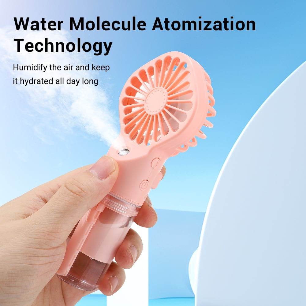 Handheld Mini Spray Fan,600mAh, Adjustable USB Rechargeable Portable ...