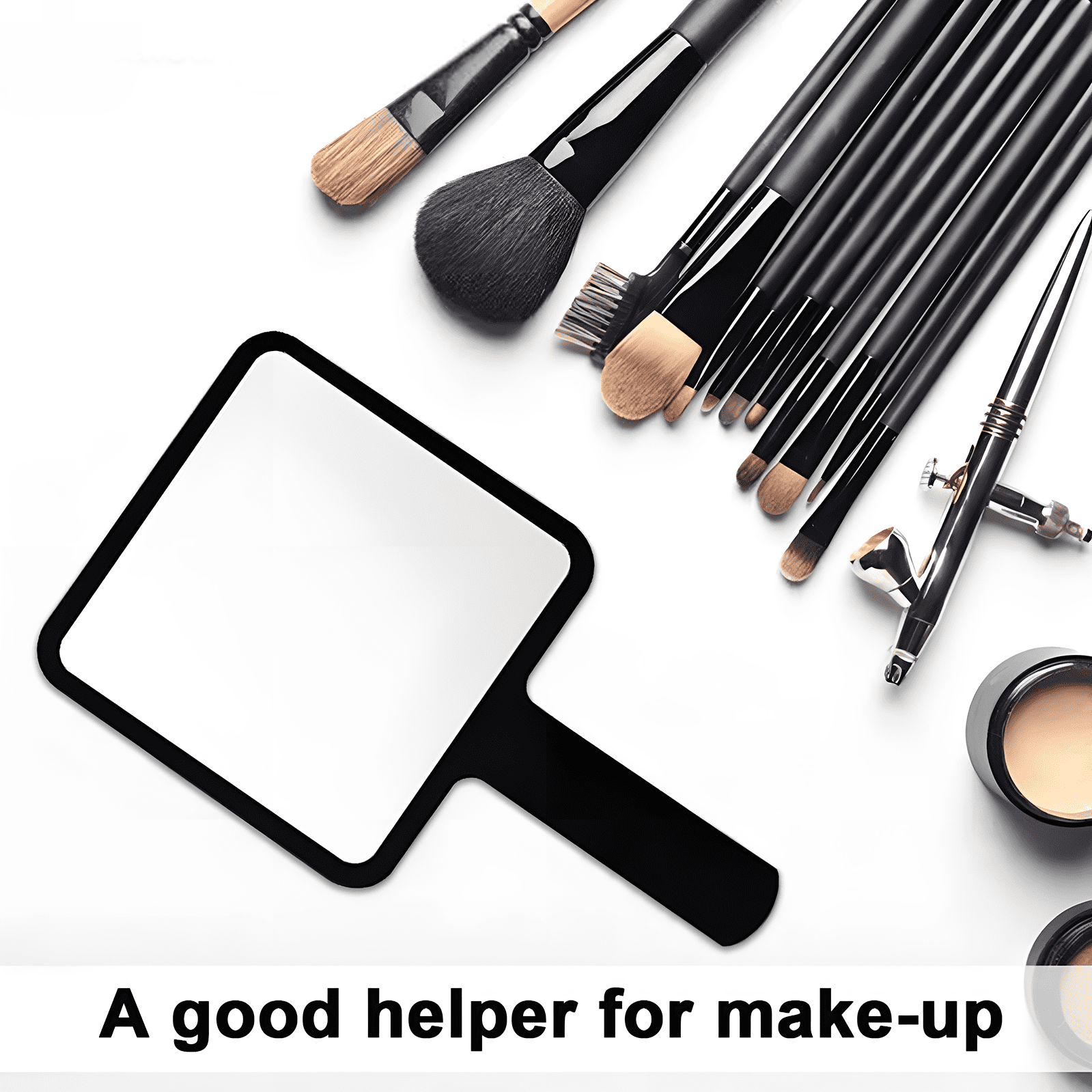 Handheld Mirror, Black Mirrors Makeup Mirror with Handle, Black ...