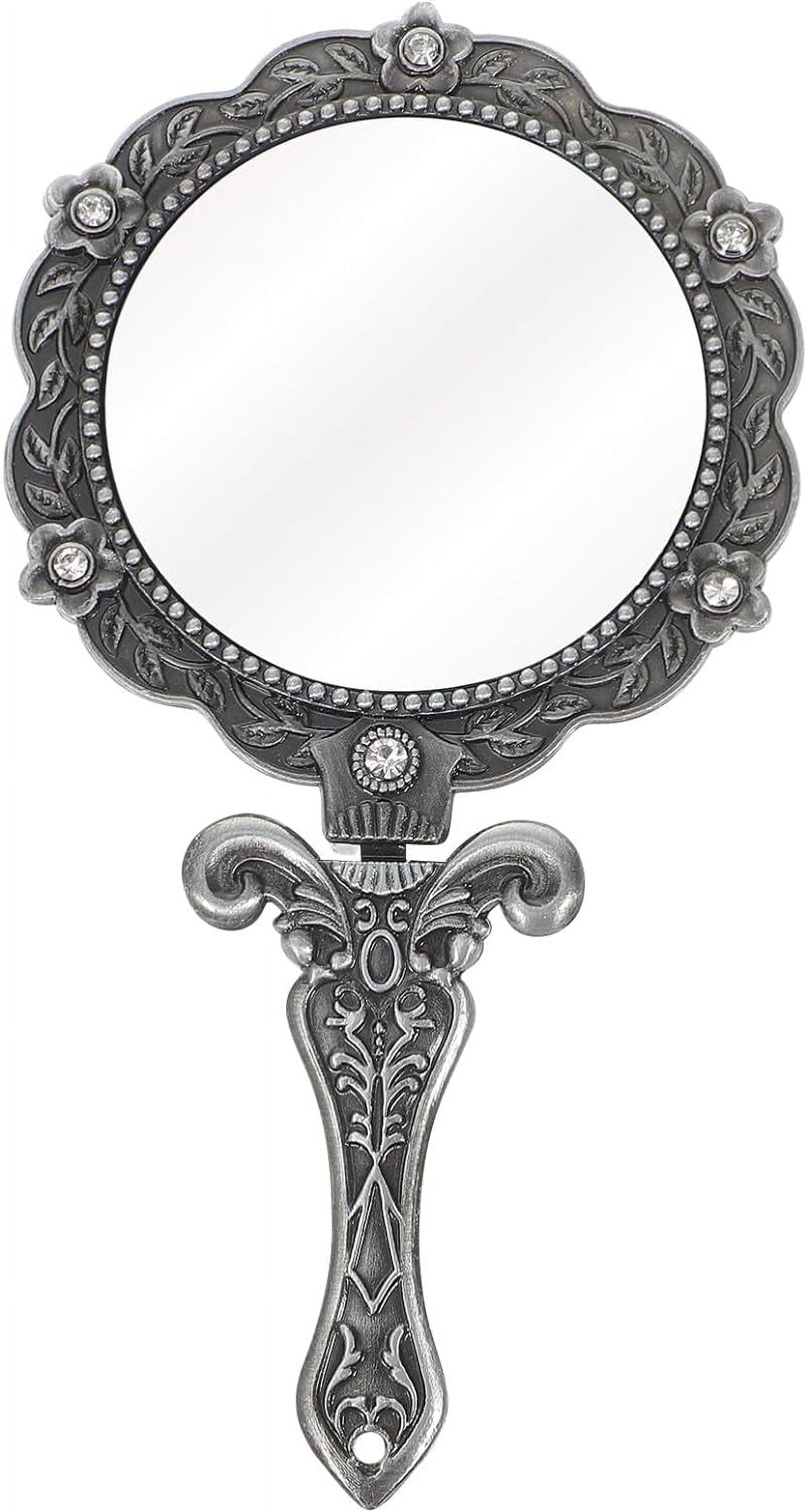 Handheld Mirror Silver Desk Mirror Portable Ladies Wallets Cosmetic ...