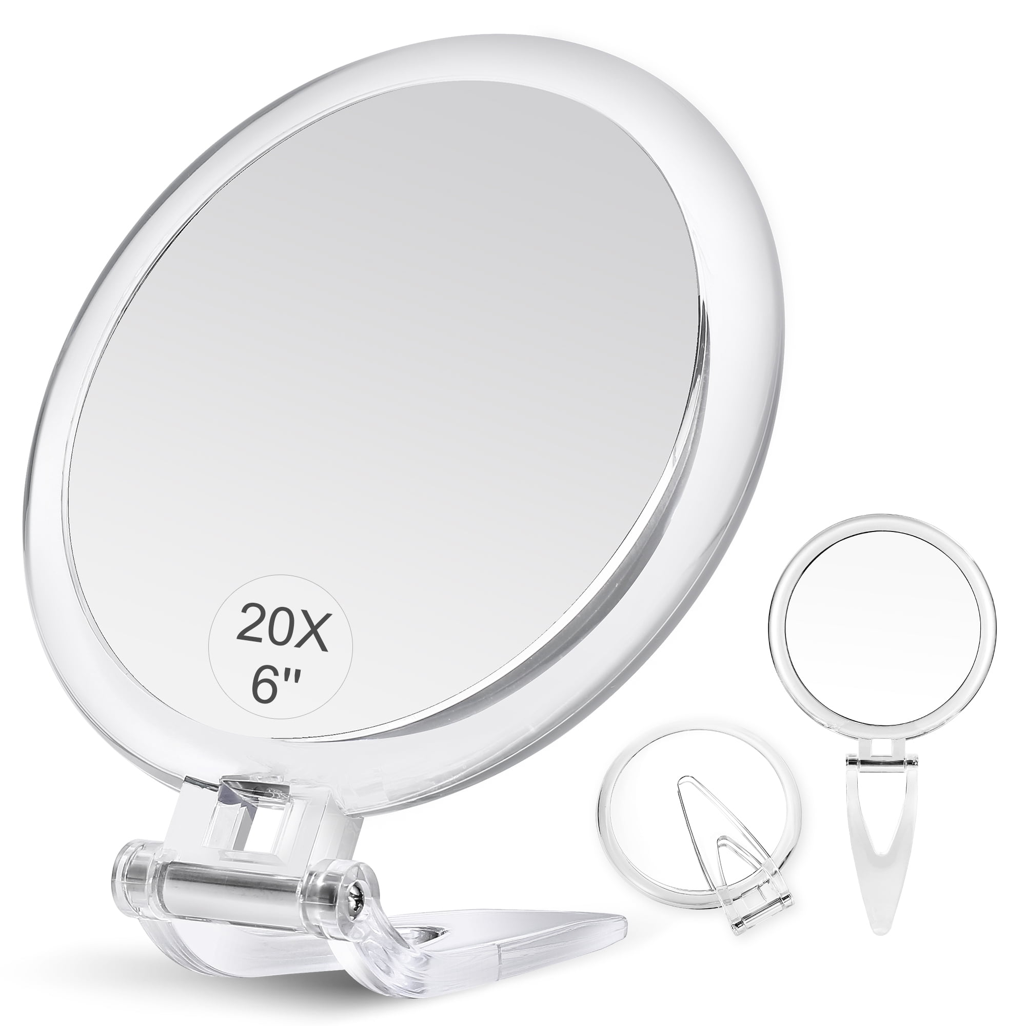 "B Beauty Planet Handheld Makeup Mirror, 6"" Round Double Sided 20x ...