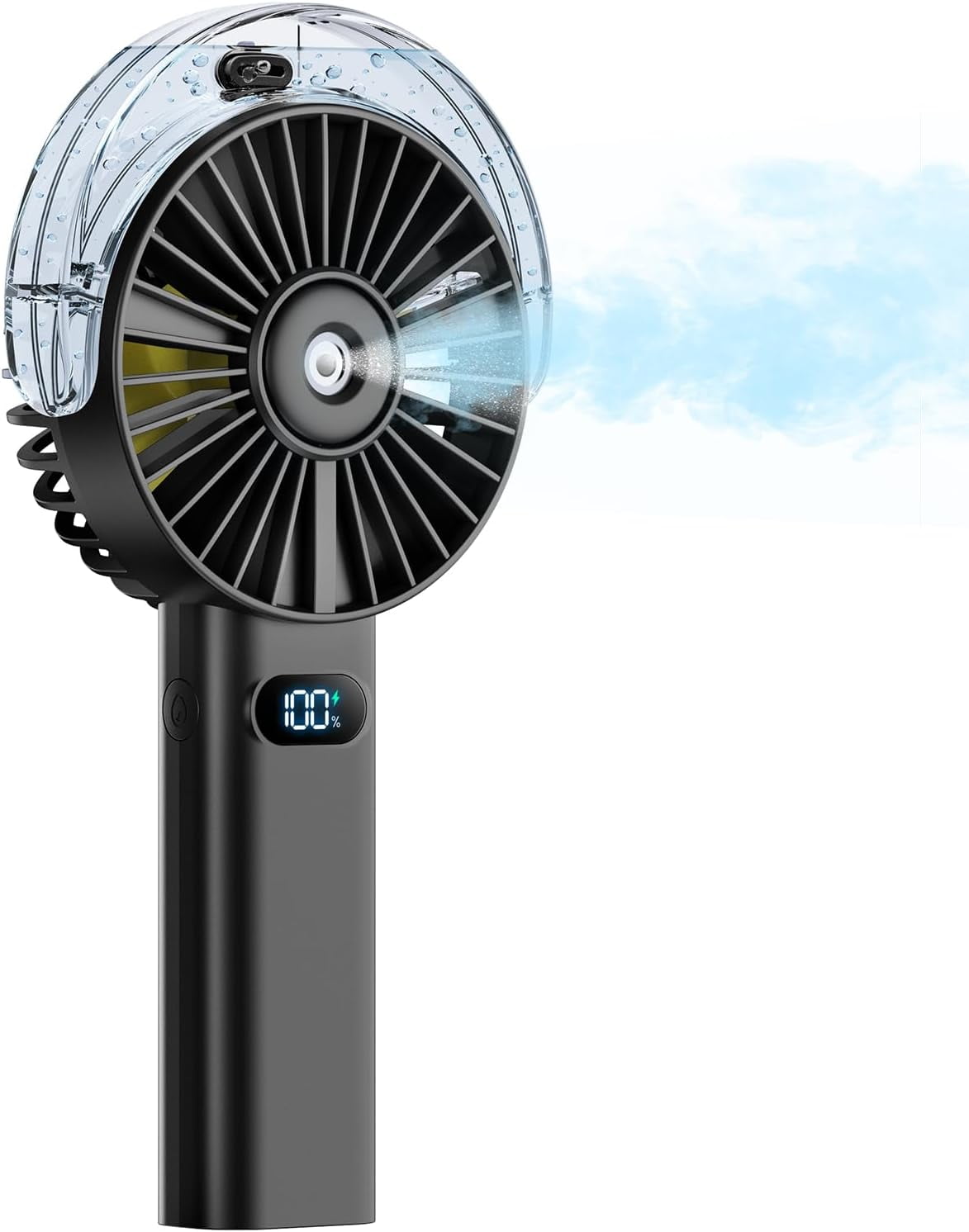 Handheld Misting Fan Portable, 4000mAh Rechargeable Battery Powered ...