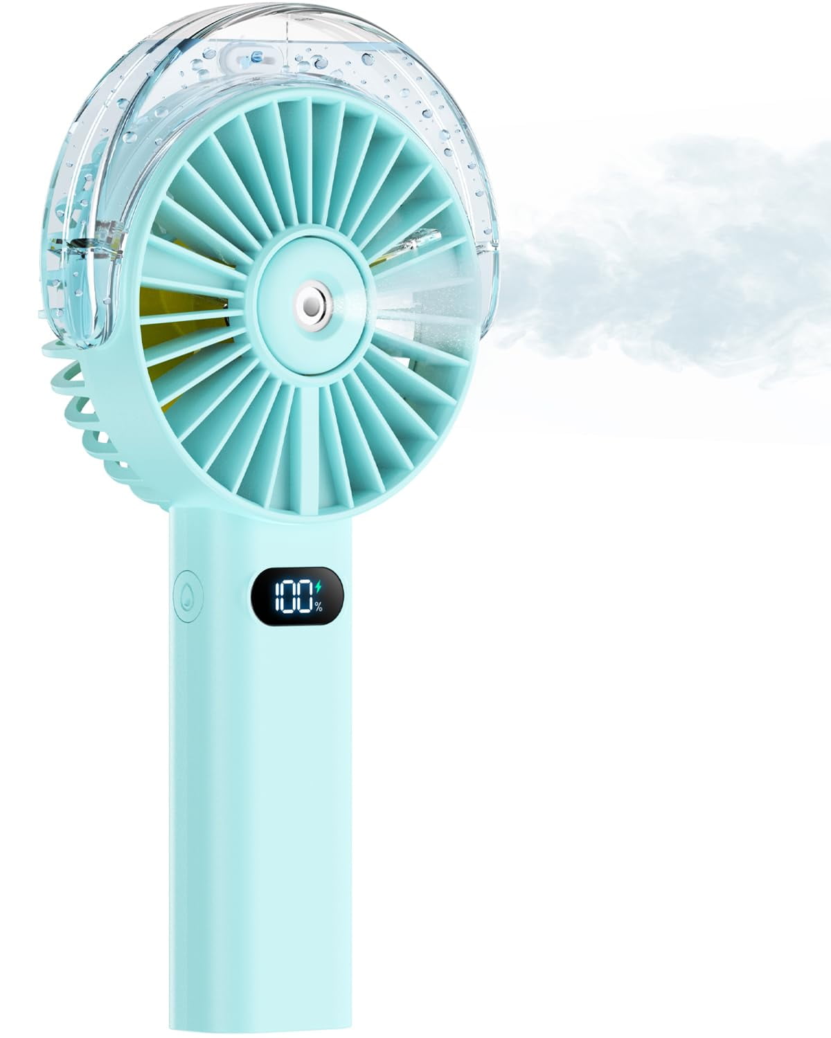 Handheld Misting Fan Portable, 4000mAh Rechargeable Battery Powered ...