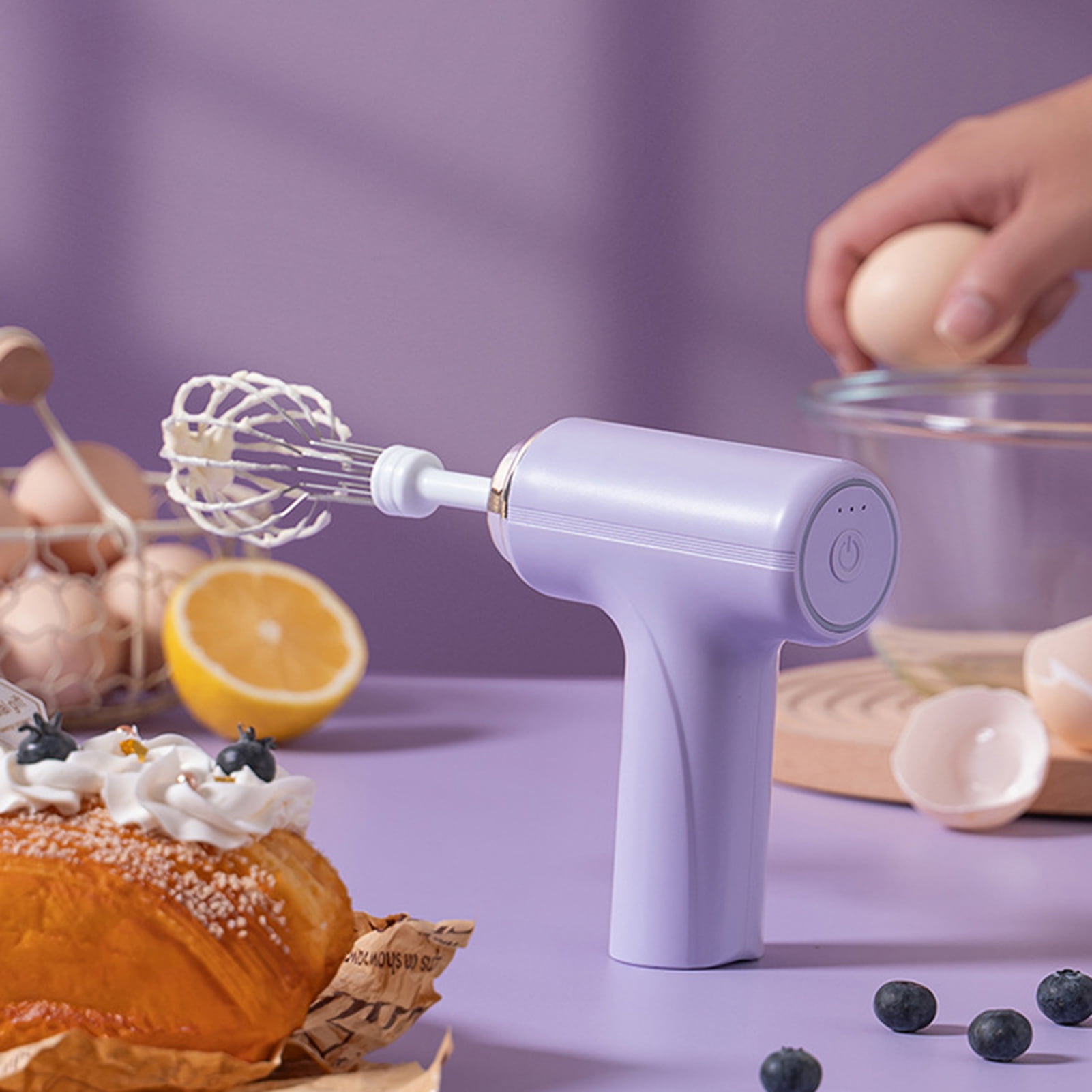 Handheld Mixer Electric Egg Beater Mixer with 3-speed Control ...