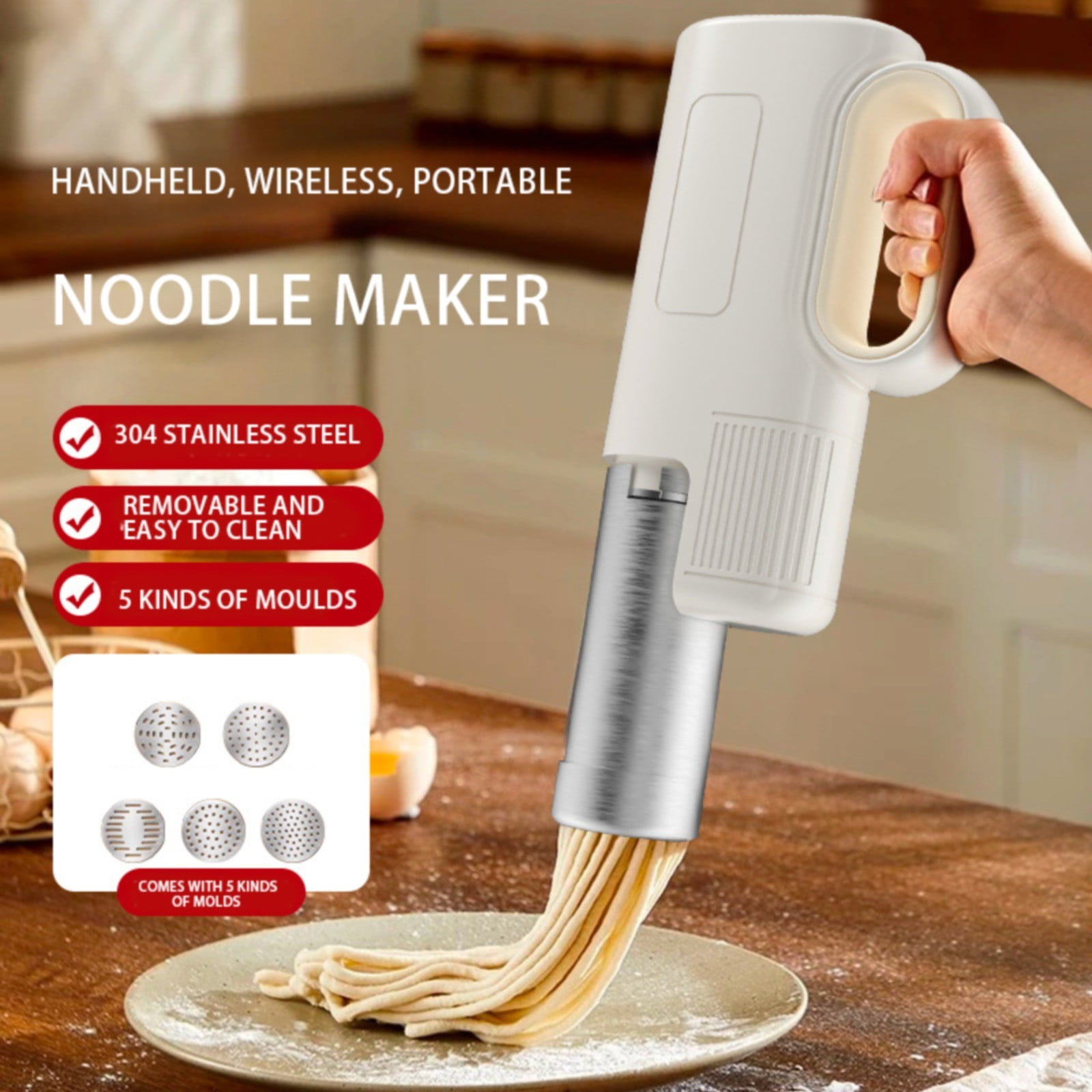 Handheld Pasta Maker Portable Wireless Automatic Pasta Maker Multi ...