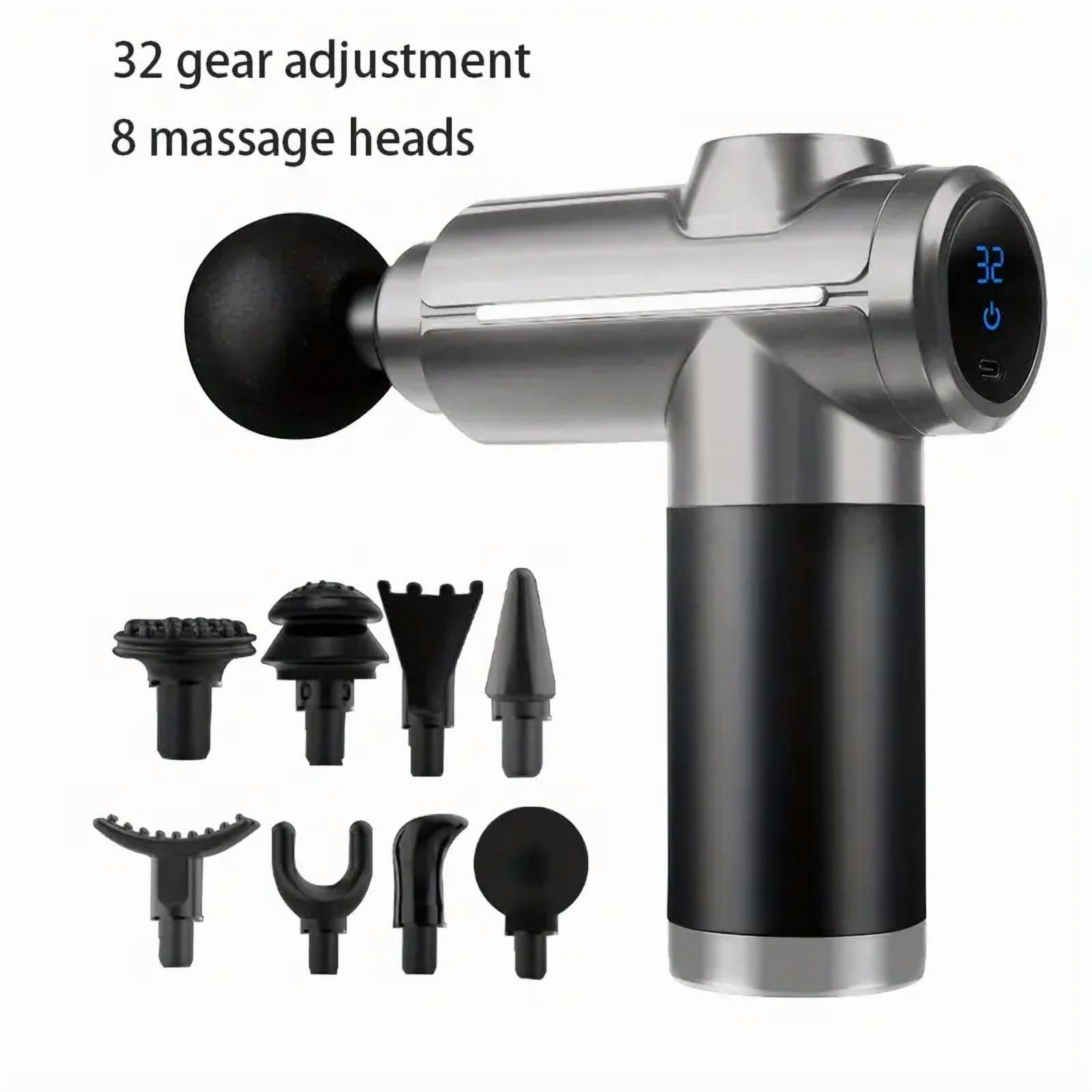 Handheld Percussion Massage Gun, USB Rechargeable, 32 Speed Levels ...