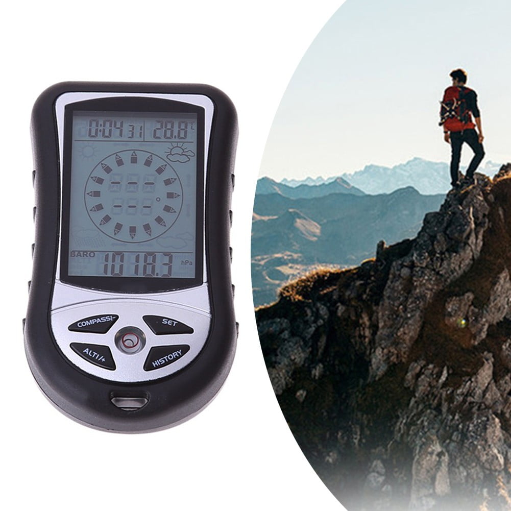 Handheld Pocket Altimeter BarometerCompass Thermometer Weather Hiking Gear - Walmart.com