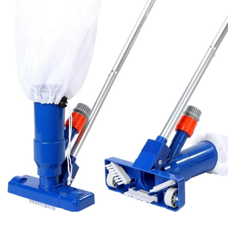 Luxmo Portable Pool Vacuum Jet Cleaner with 5-Pole, 3 Brushes, Mesh Bag ...