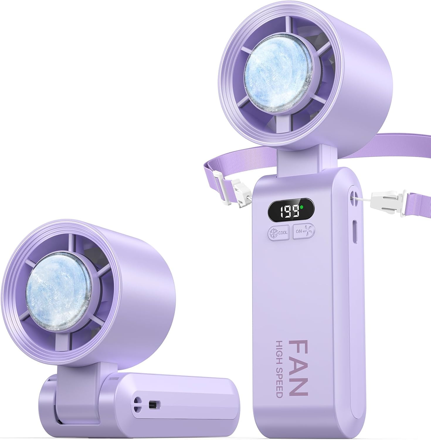 Handheld Portable Fan with Ice Cooler,Speed (1-199) 5500mAh ...
