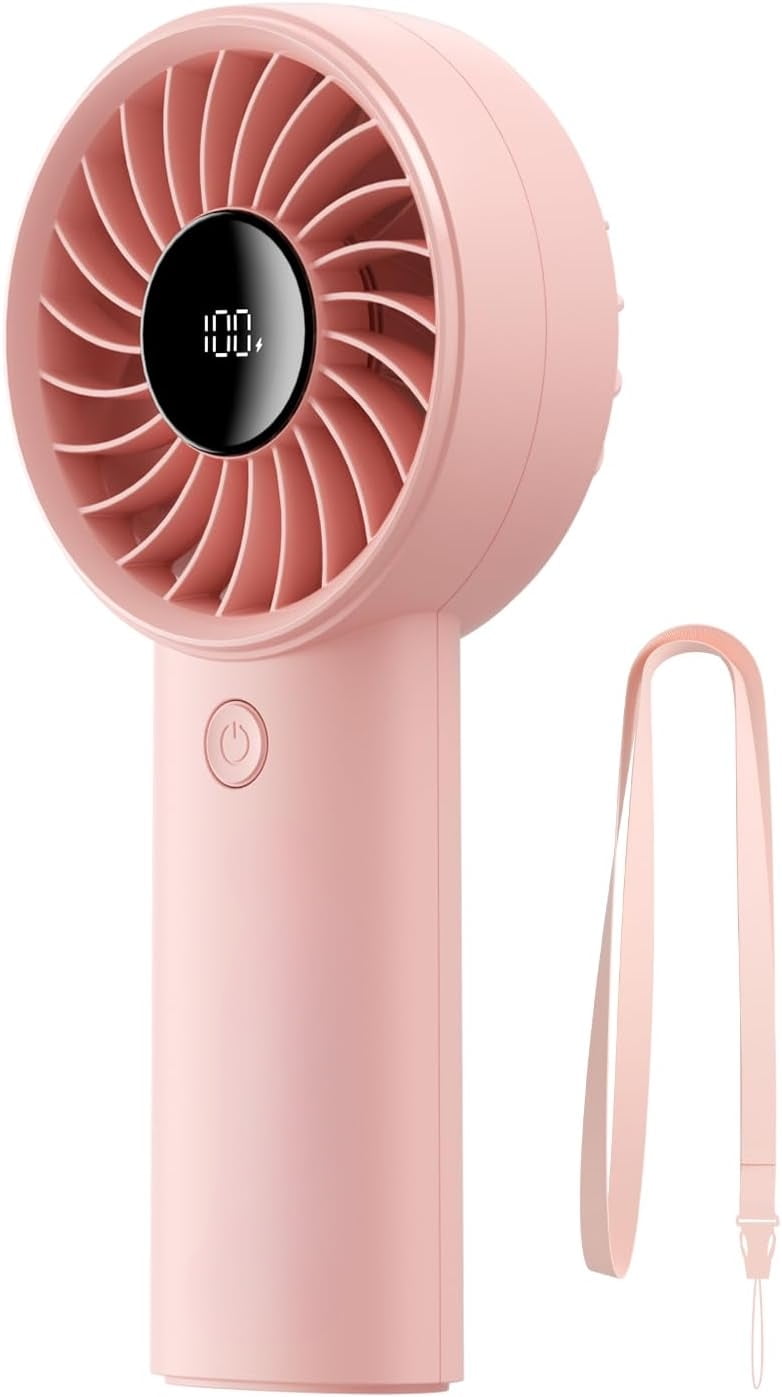 Handheld Portable Fan with Powerful Motor,LED Display,5 Wind Speeds ...