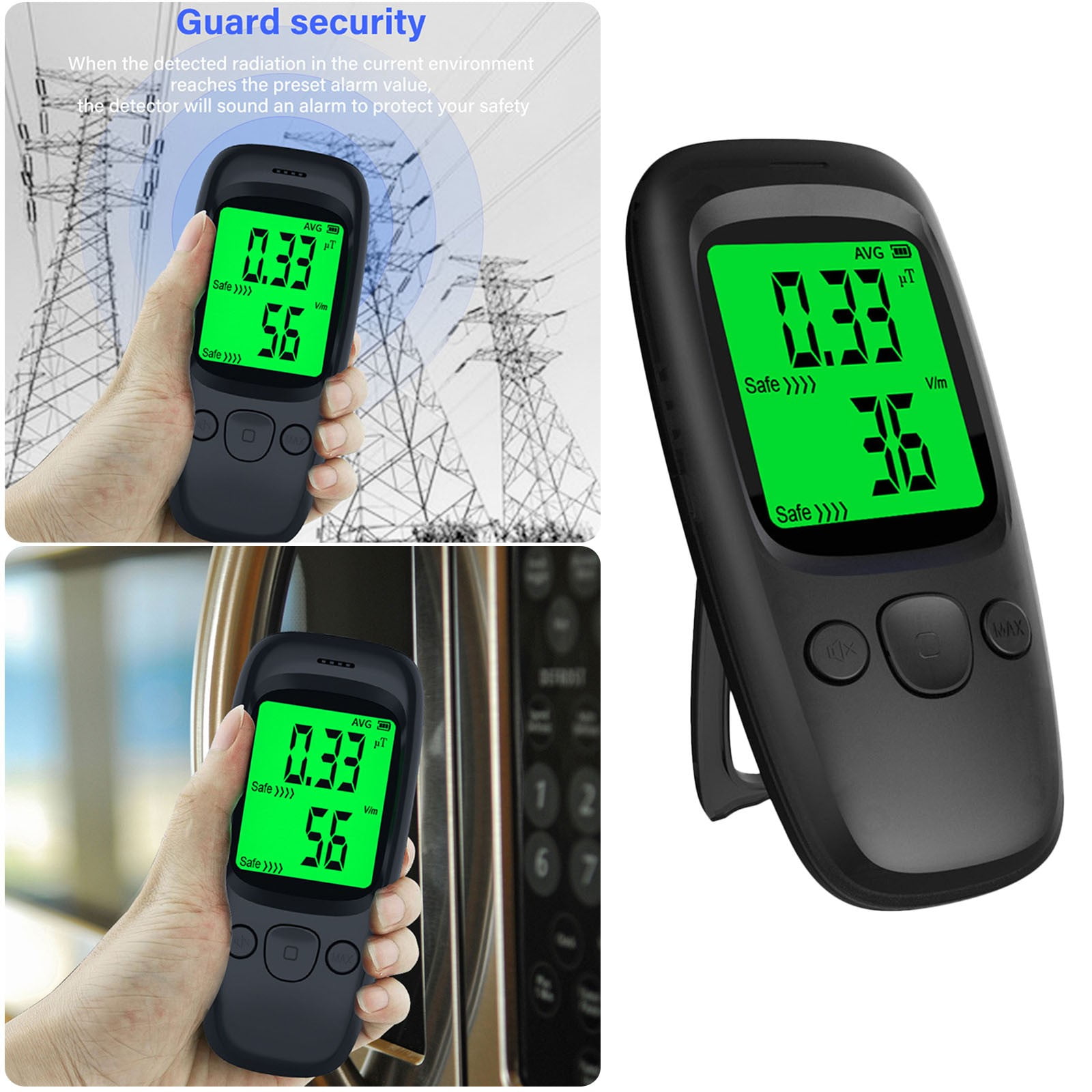 Handheld Portable LCD Digital Electromagnetic Radiation (Battery ...