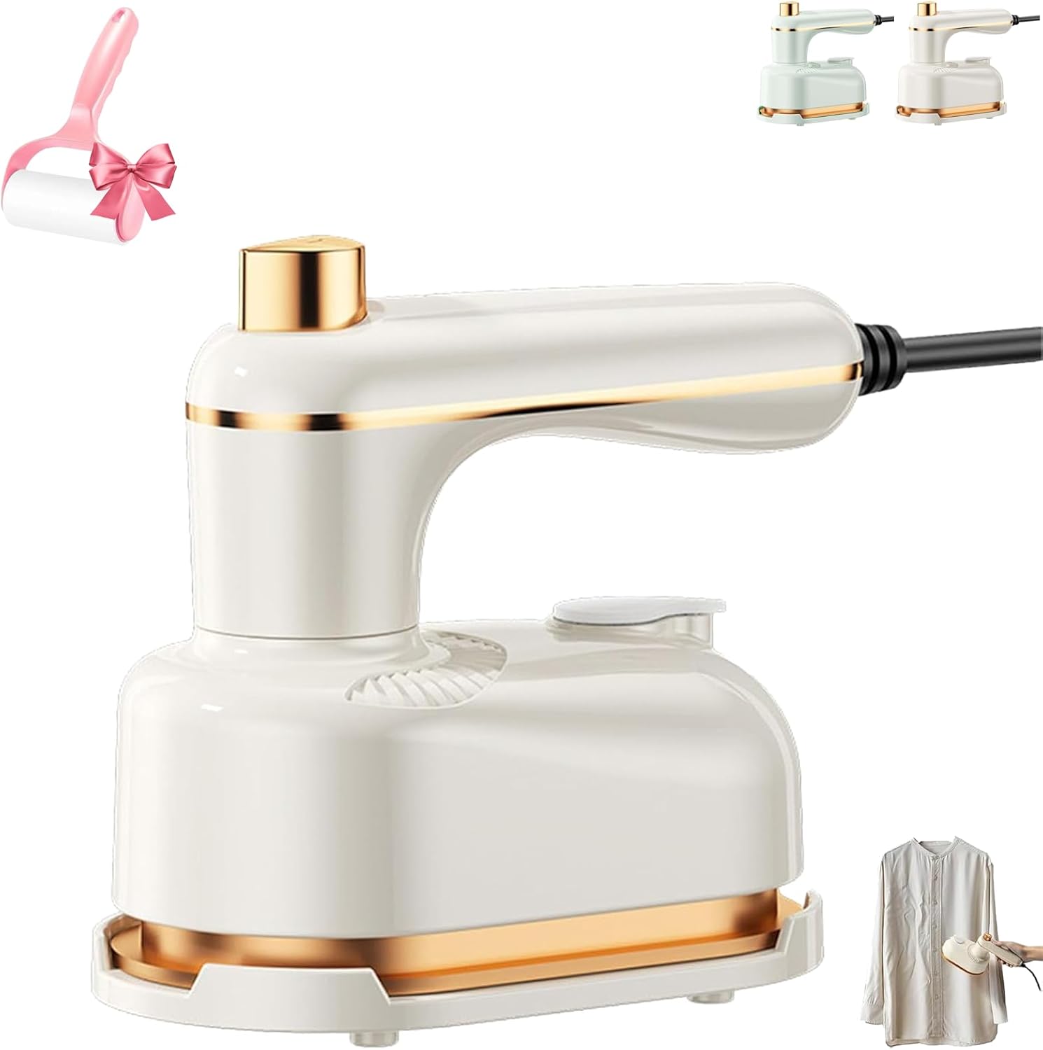 Handheld Portable Steam Iron, 2-in-1 Travel Steamer, Rotary Garment ...