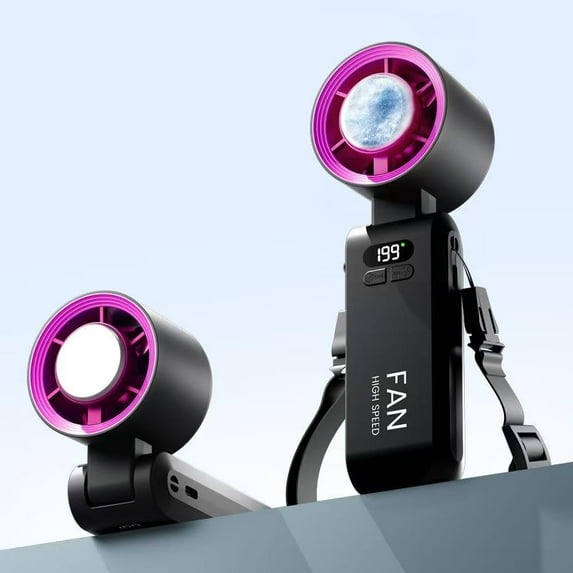 Handheld Portable Turbo Fan with Ice Cooler, Speed (1-199) 5500mAh ...