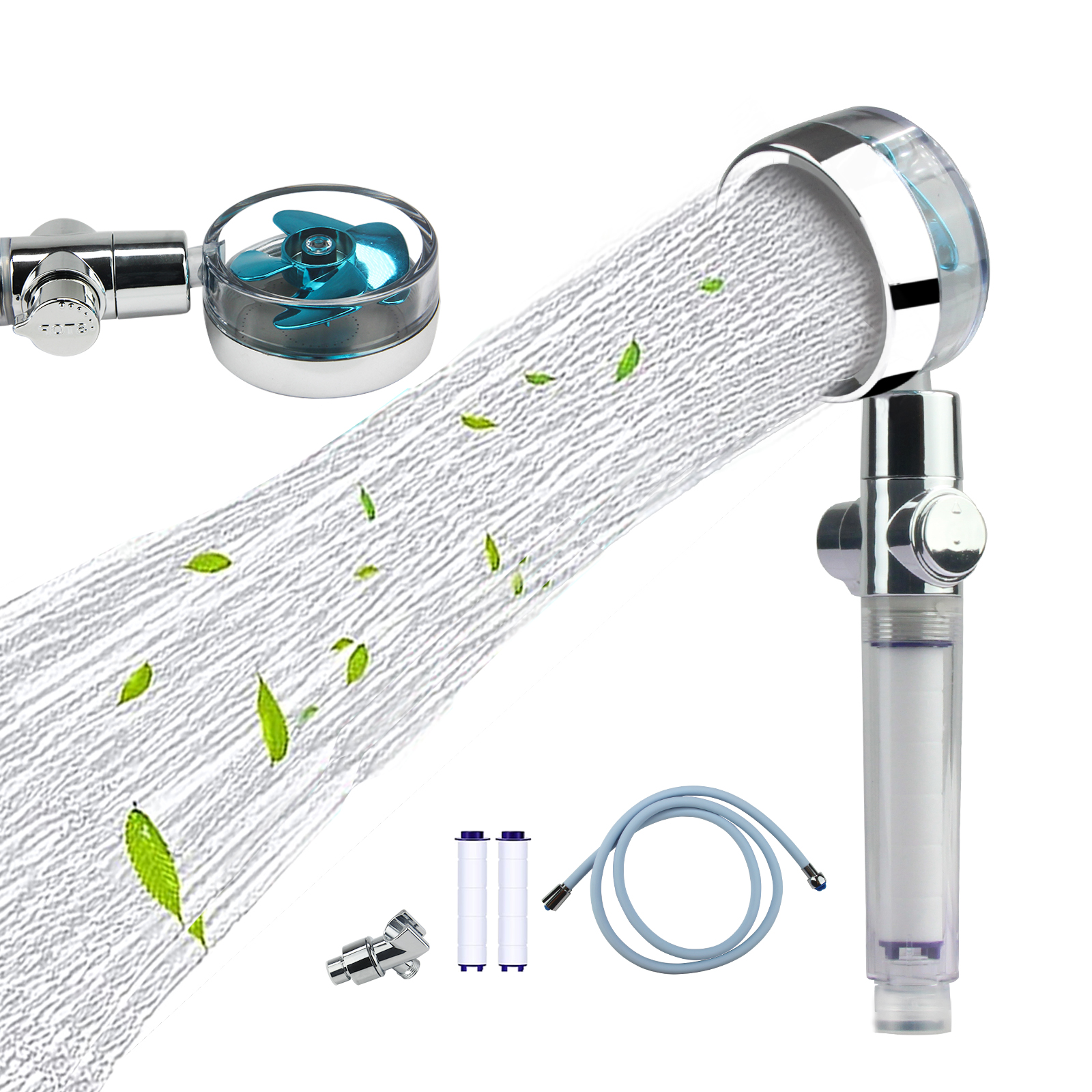 Handheld Power Shower Head,Vortex Shower Head with Filter and Pause ...