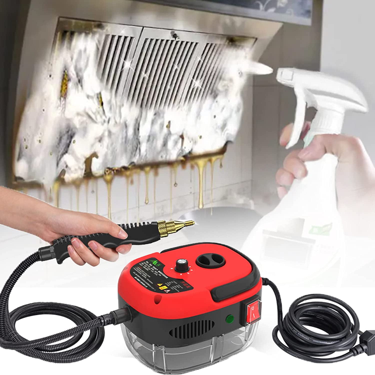 Handheld Pressurized Steam Cleaner with 4 Multi-Surface Tools Including ...
