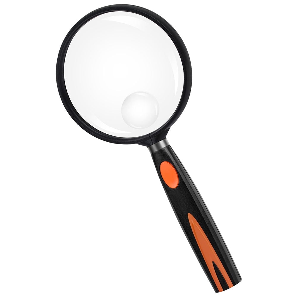 Handheld Reading Magnifier, 10X 30X Magnifier, 75mm Shatterproof Lens ...