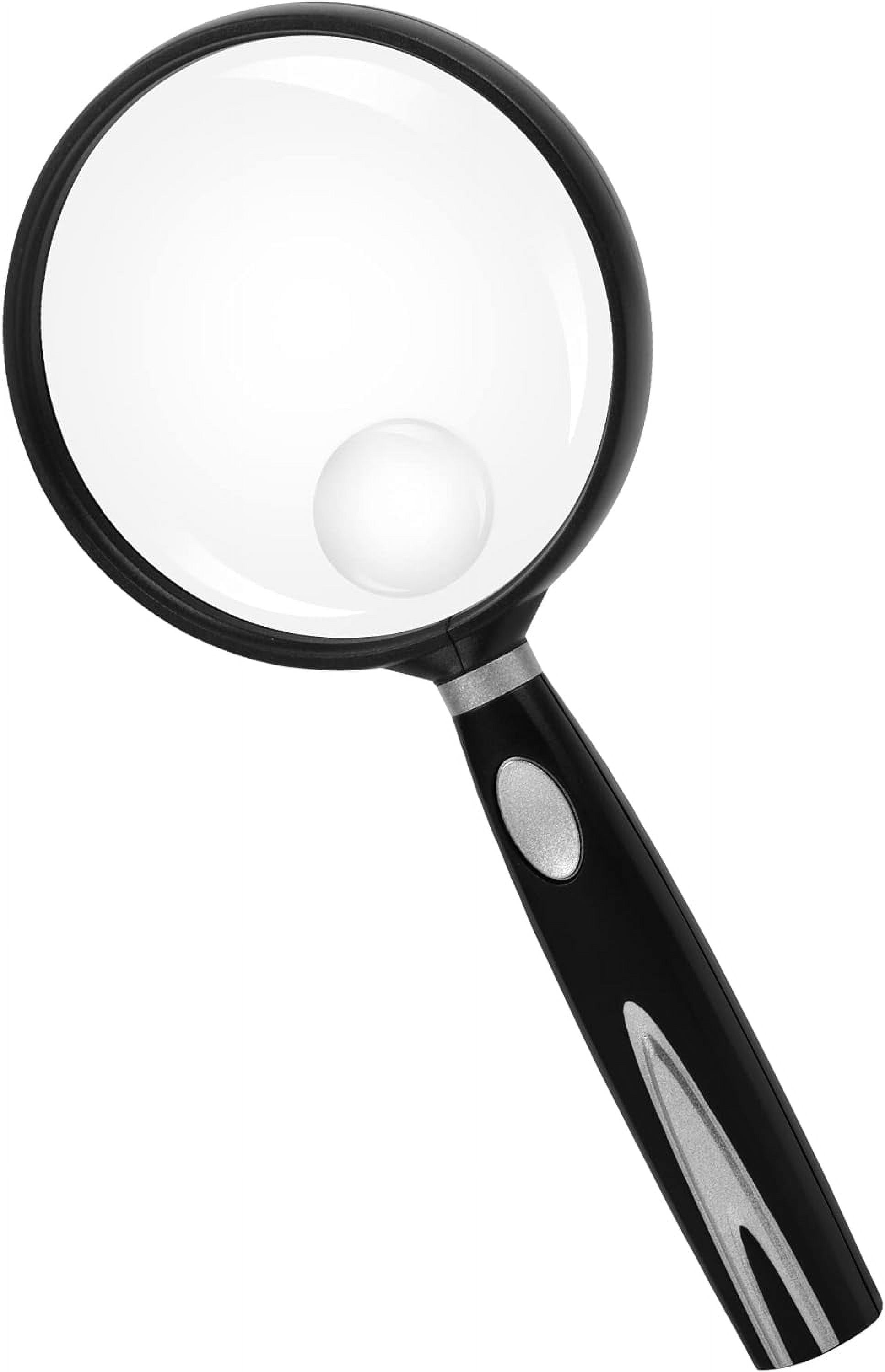 Handheld Reading Magnifier, 10X 30X Magnifier, 75mm Shatterproof Lens ...