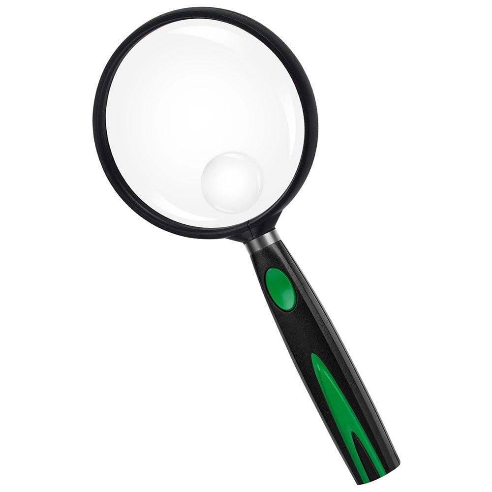 Handheld Reading Magnifier, 10X 30X Magnifier, 75mm Shatterproof Lens, Seniors Reading and Kids ...