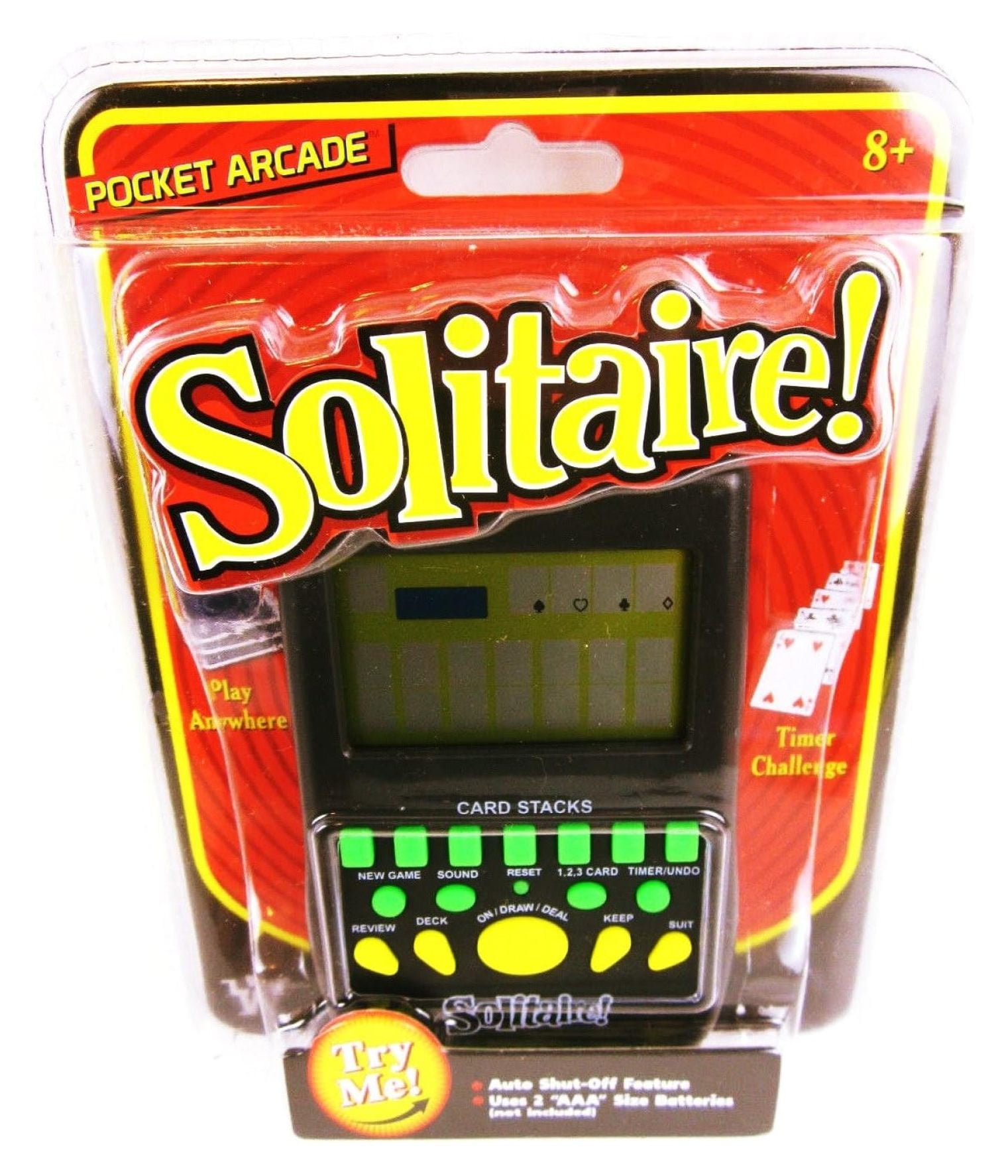 Handheld SOLITAIRE Electronic Pocket Arcade Travel Card Game Toy NEW ...