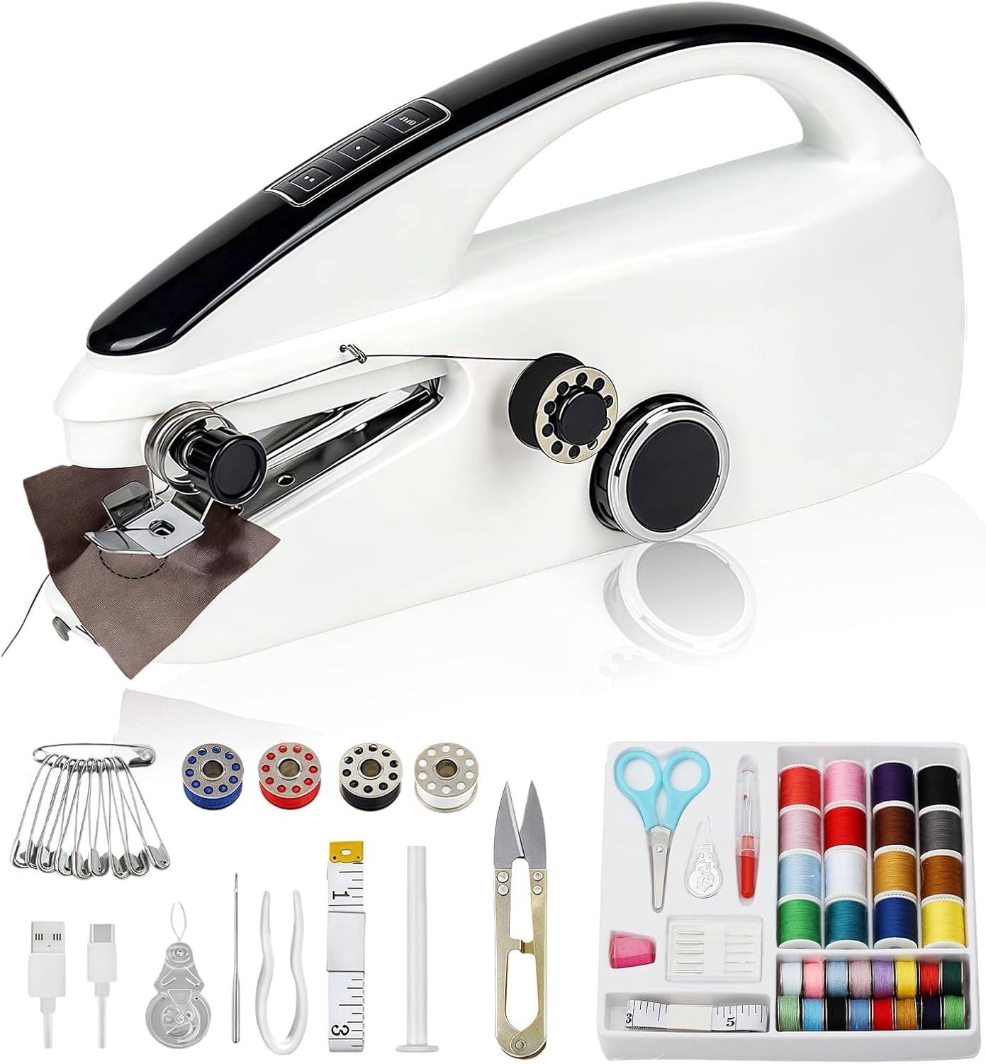 Handheld Sewing Machine, 2-Speed Mini Portable Sewing Machine with ...