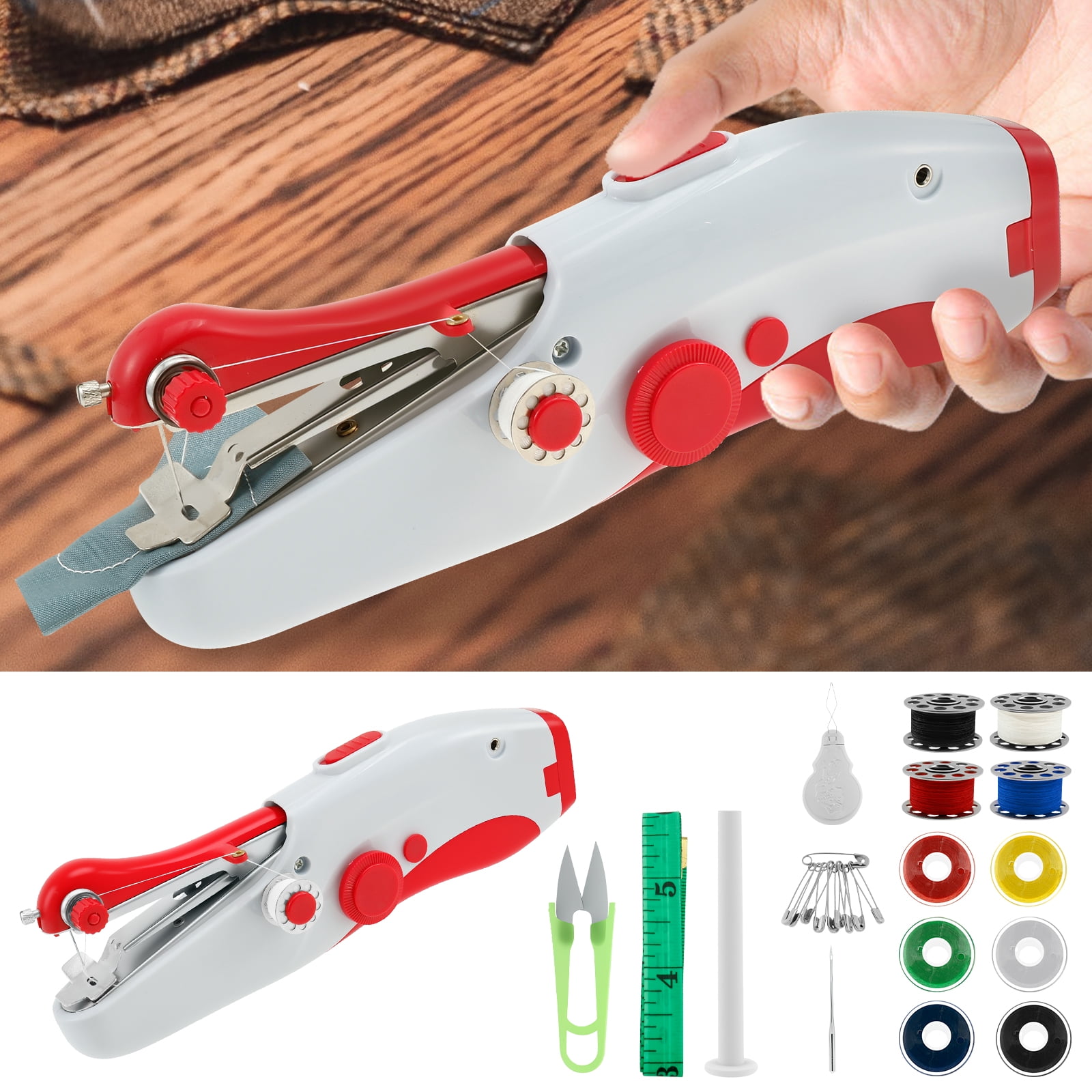 Handheld Sewing Machine ABS Electric Sewing Machine Double Needle ...