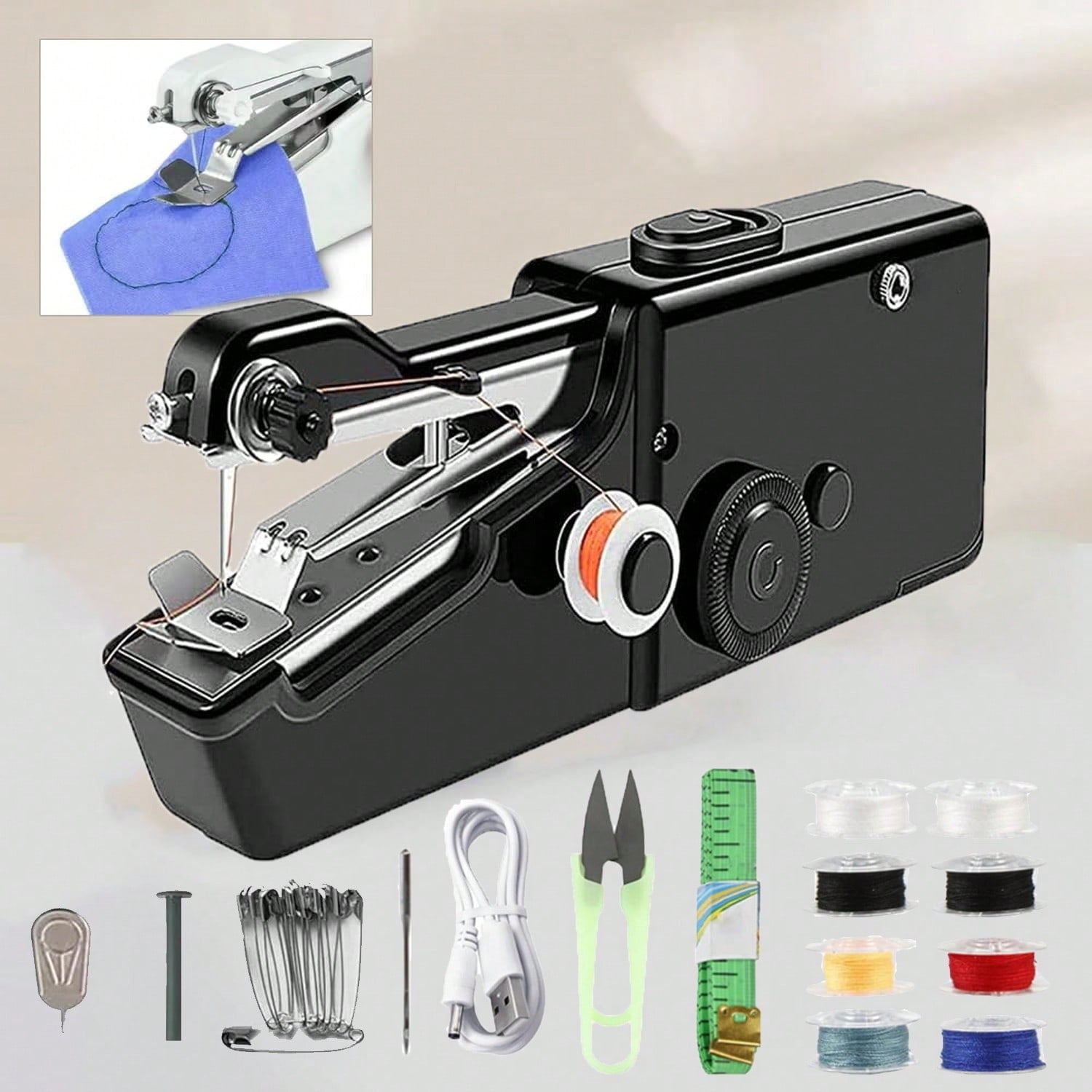 Handheld Sewing Machine With Accessories Kit, Quick Sewing Portable ...