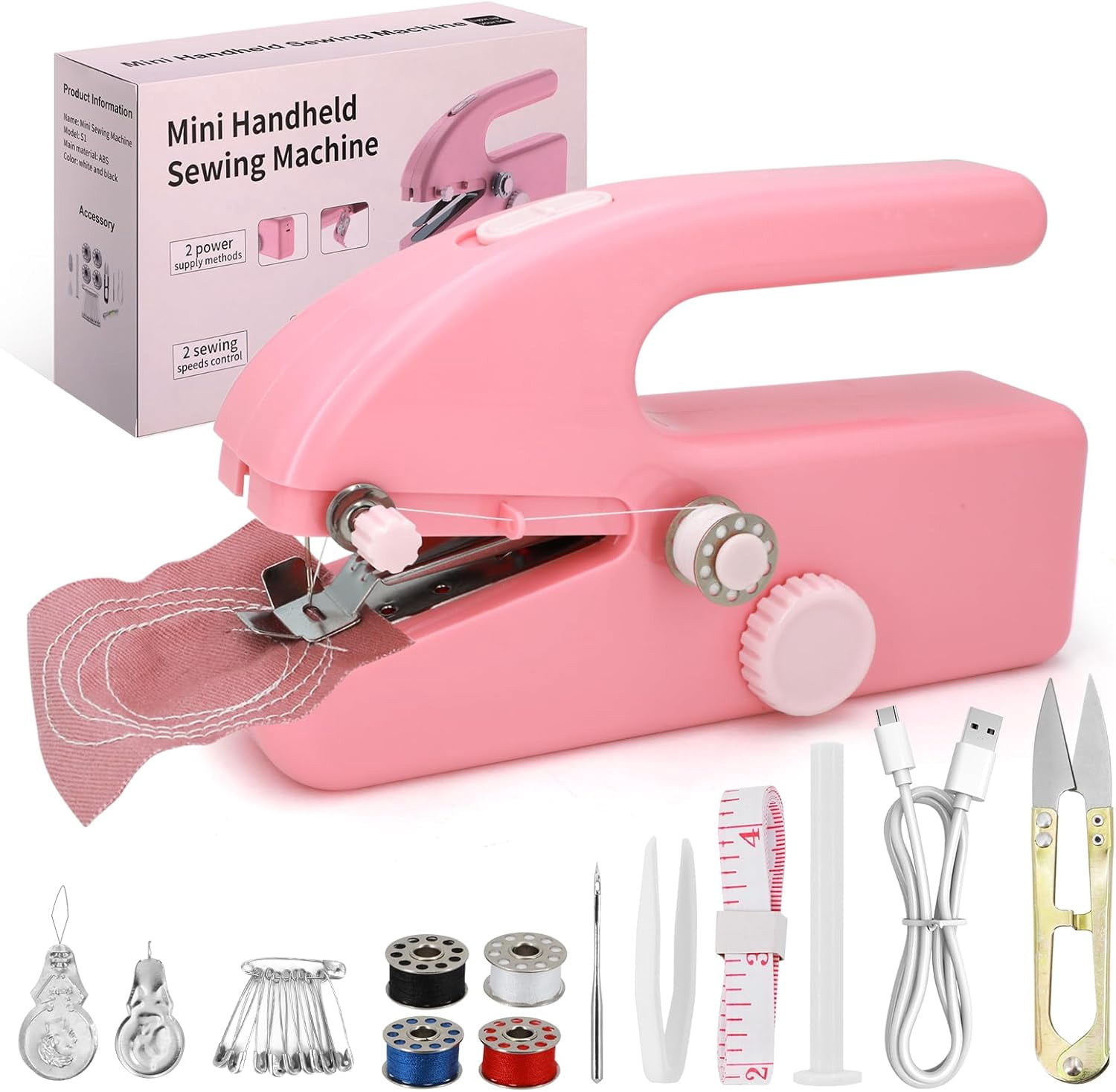 Handheld Sewing Machine for Beginners, Portable Mini Sewing Machine ...