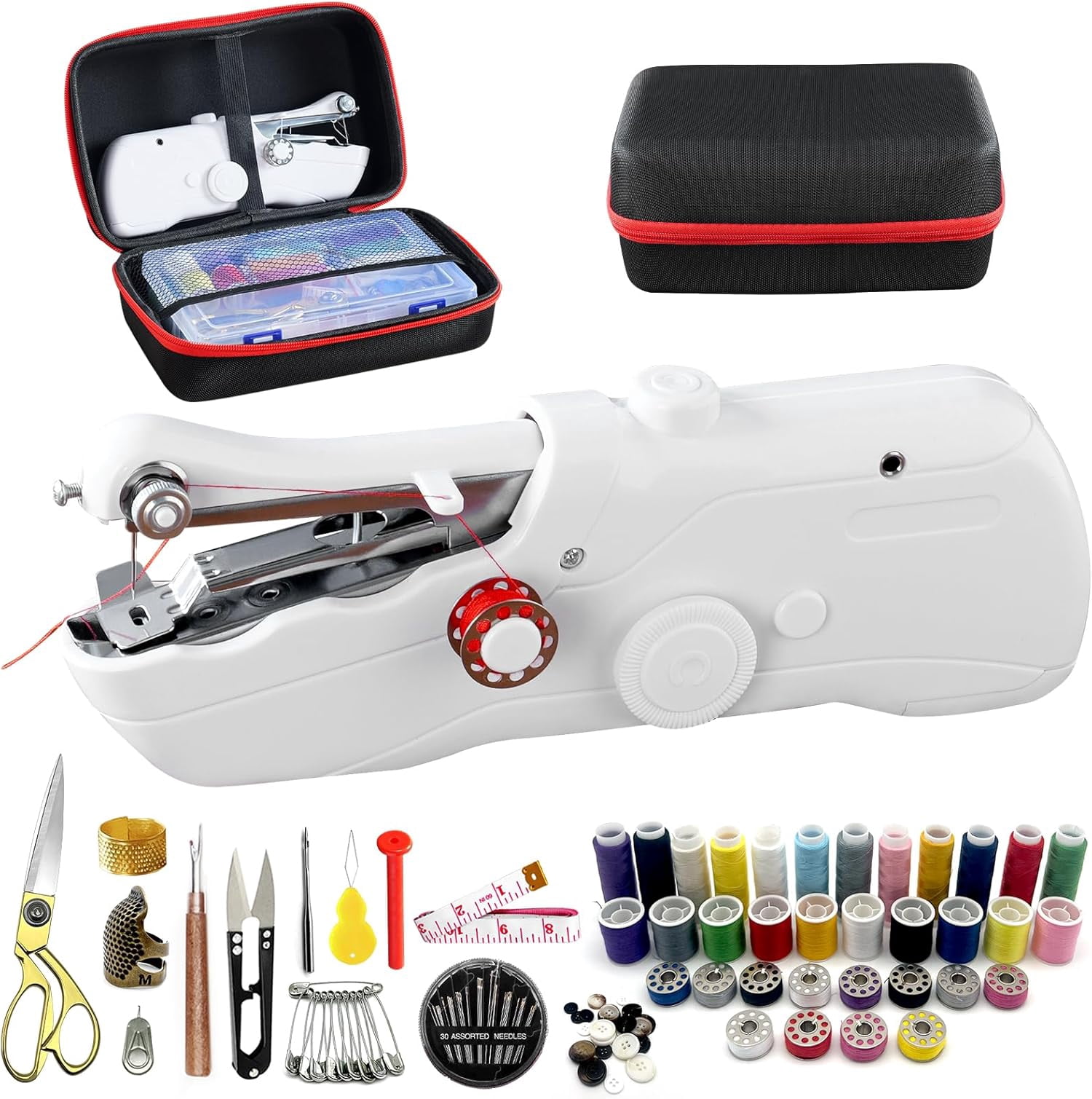 Handheld Sewing Machine with Black Storage Case and 109- Sewing Kit ...