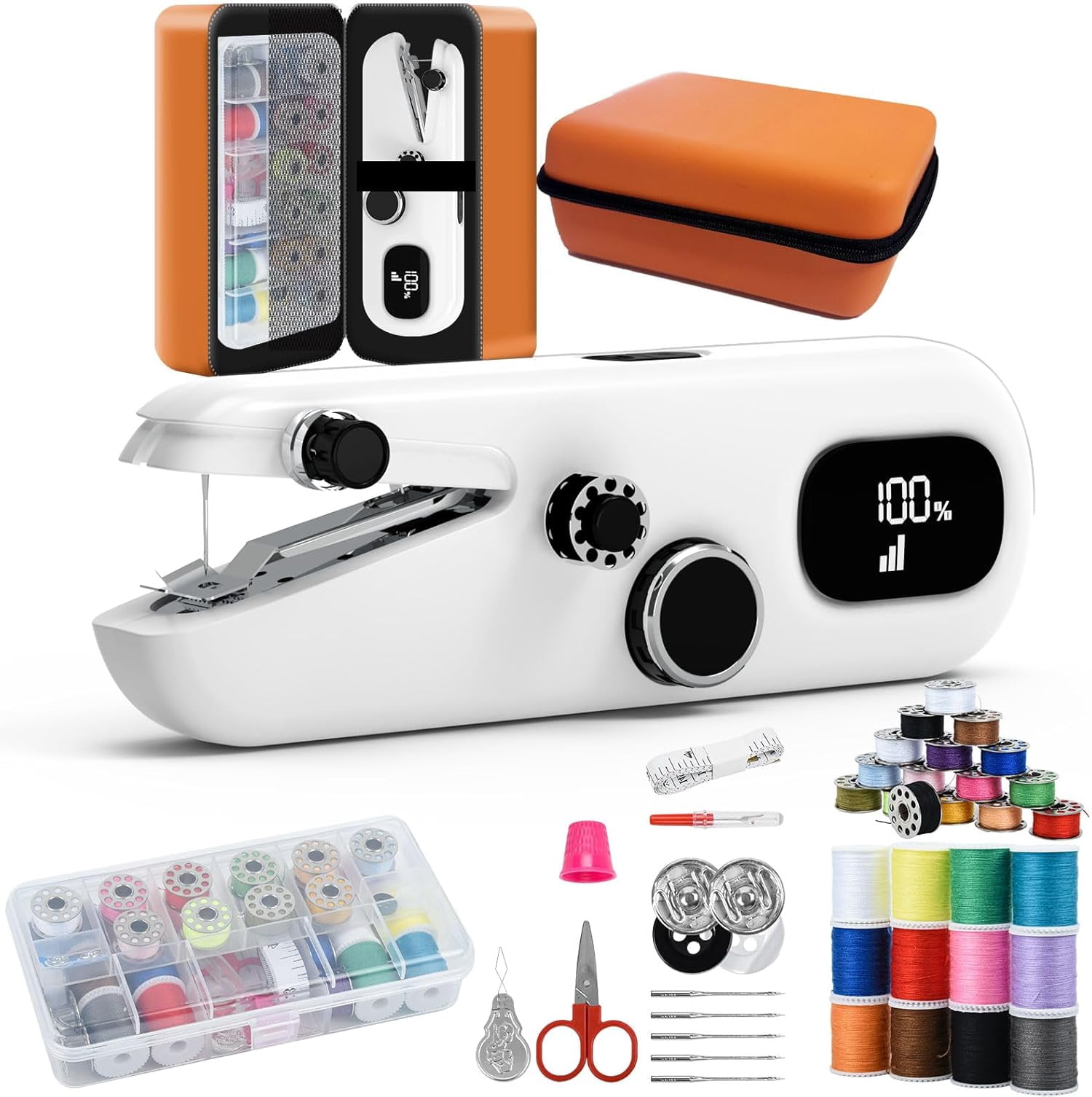 Handheld Sewing Machine, Portable Mini Sewing Machine with LCD Display ...