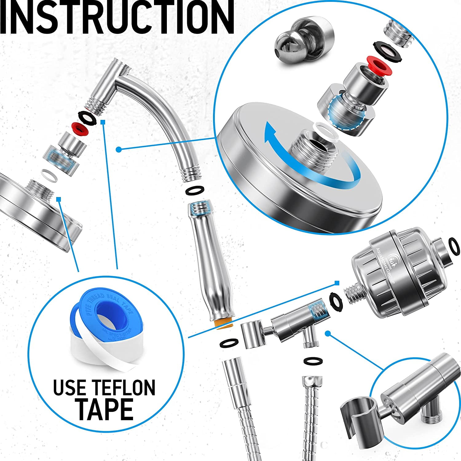 Handheld Shower Head with Filter 20+3 Stage Filtration Shower Filter ...