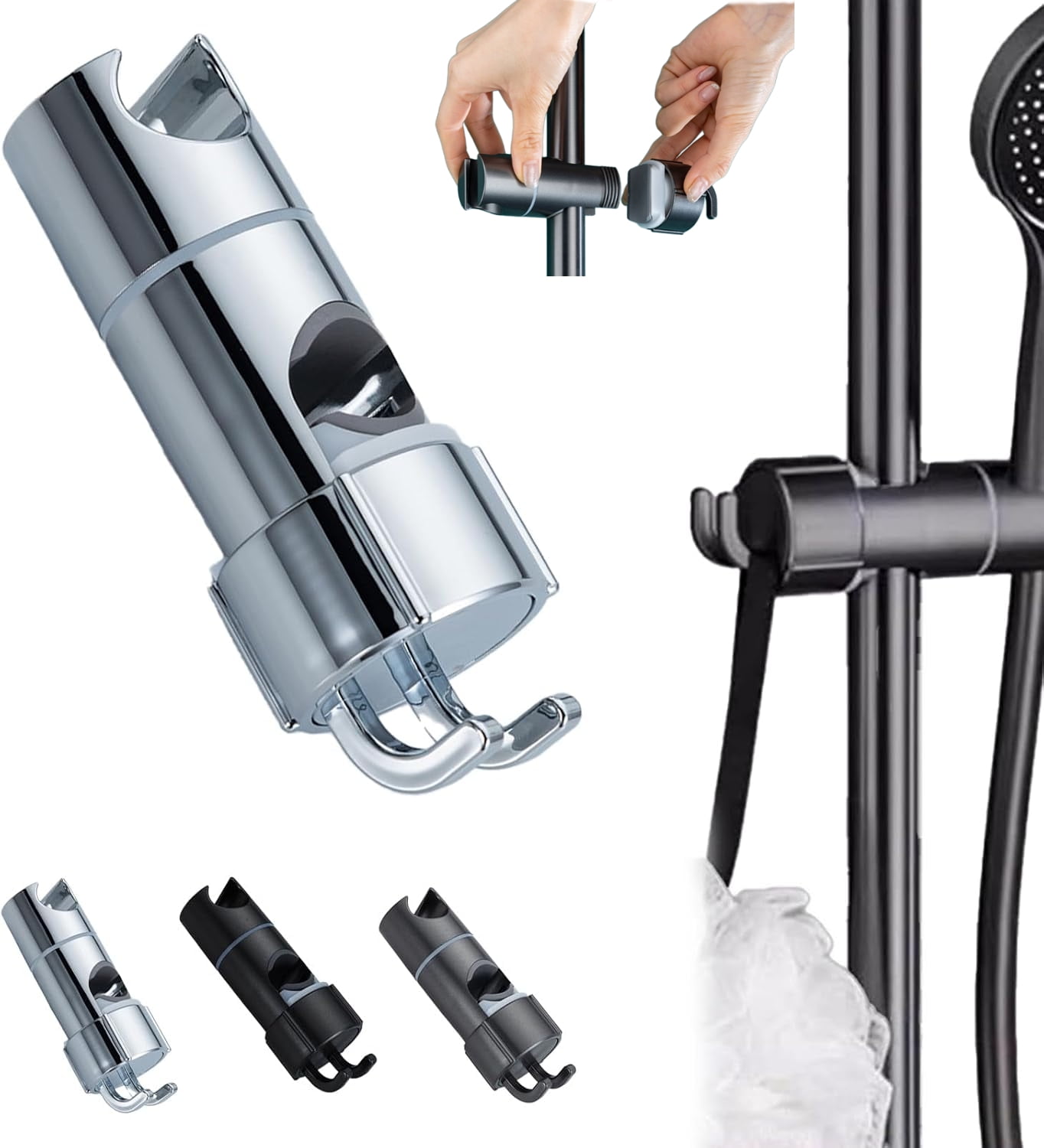 Handheld Shower Head Holder,Height Adjustable Shower Wand Bracket ...