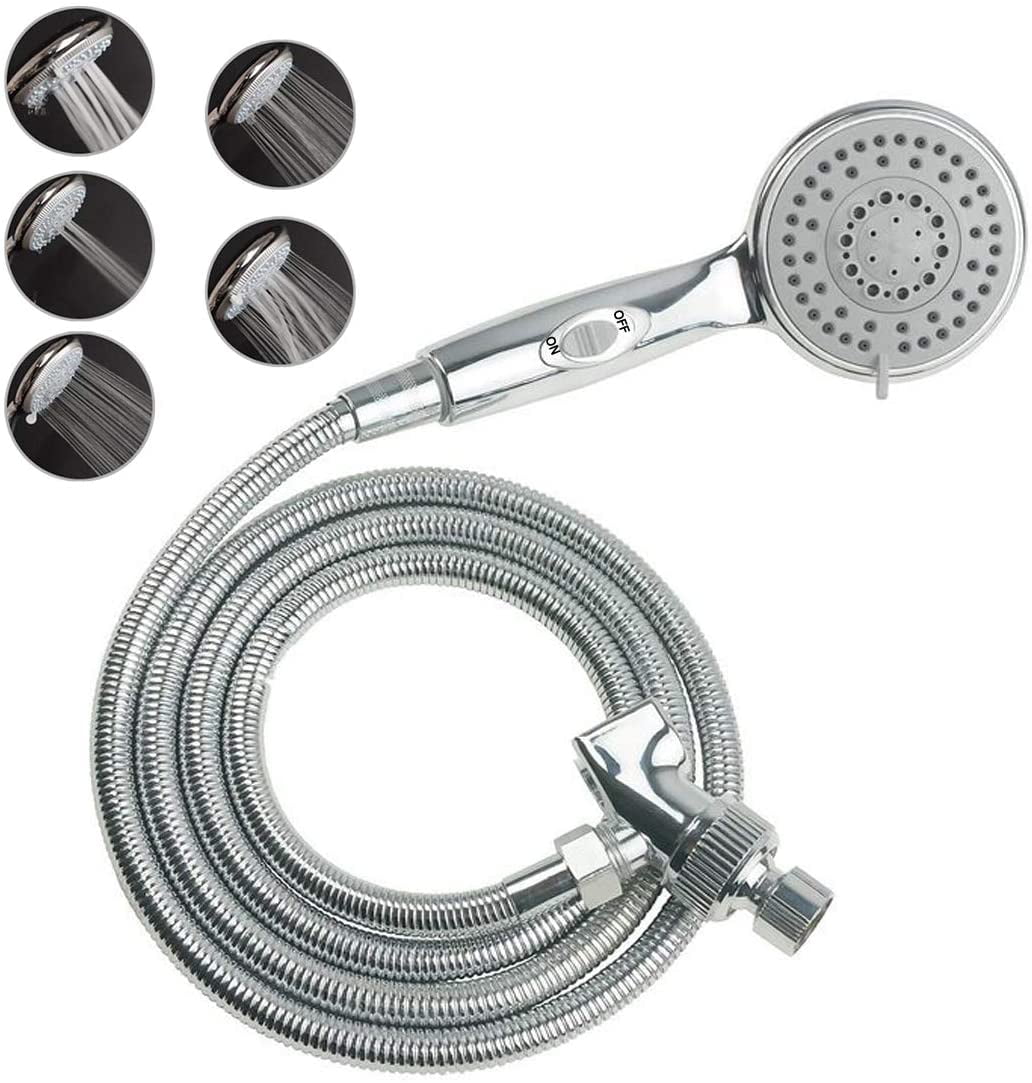Handheld Shower Head with On\\/Off Switch - 5 Spray Settings 6.5 Feet ...