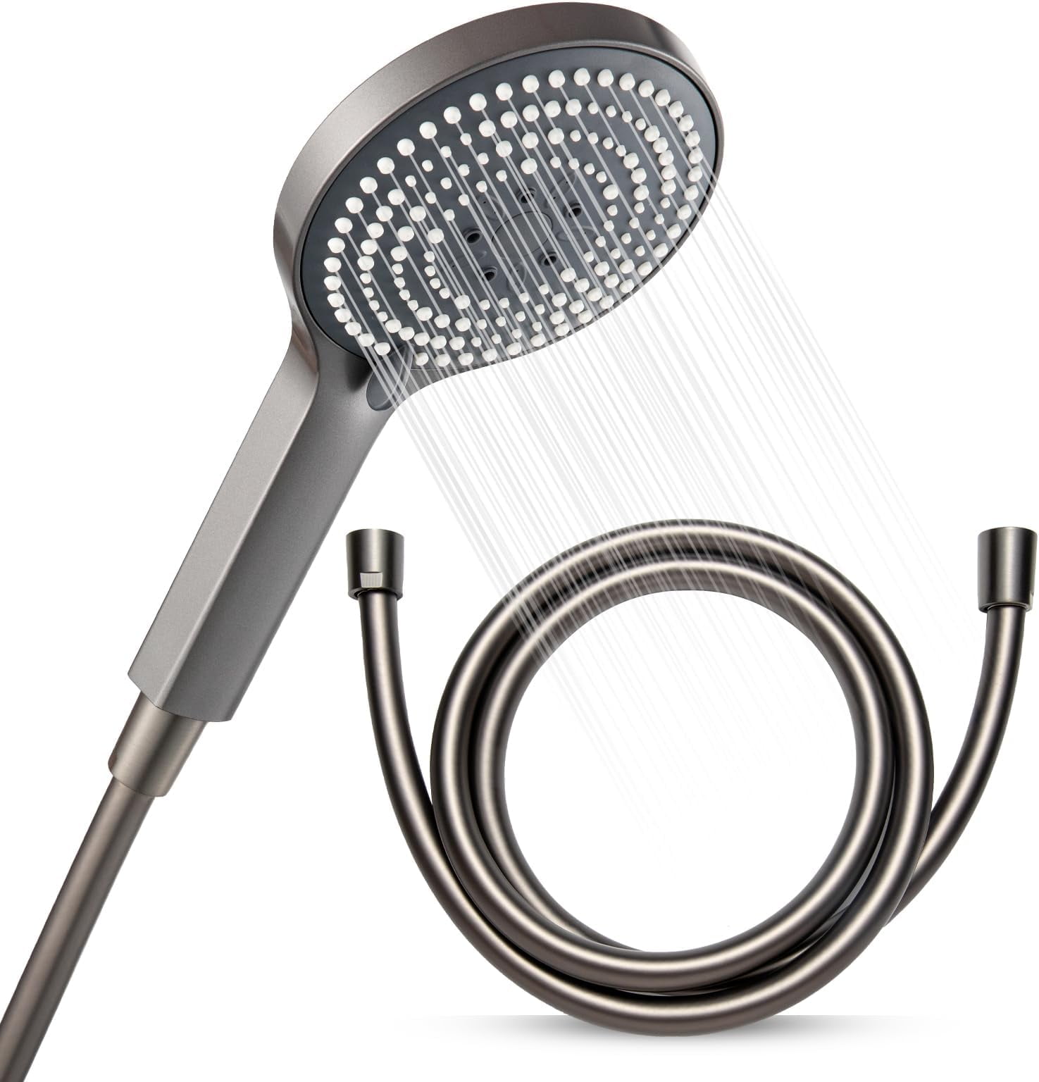 Handheld Shower Set, 6-Mode High Handheld Sprayer with 60" -Flex PVC ...