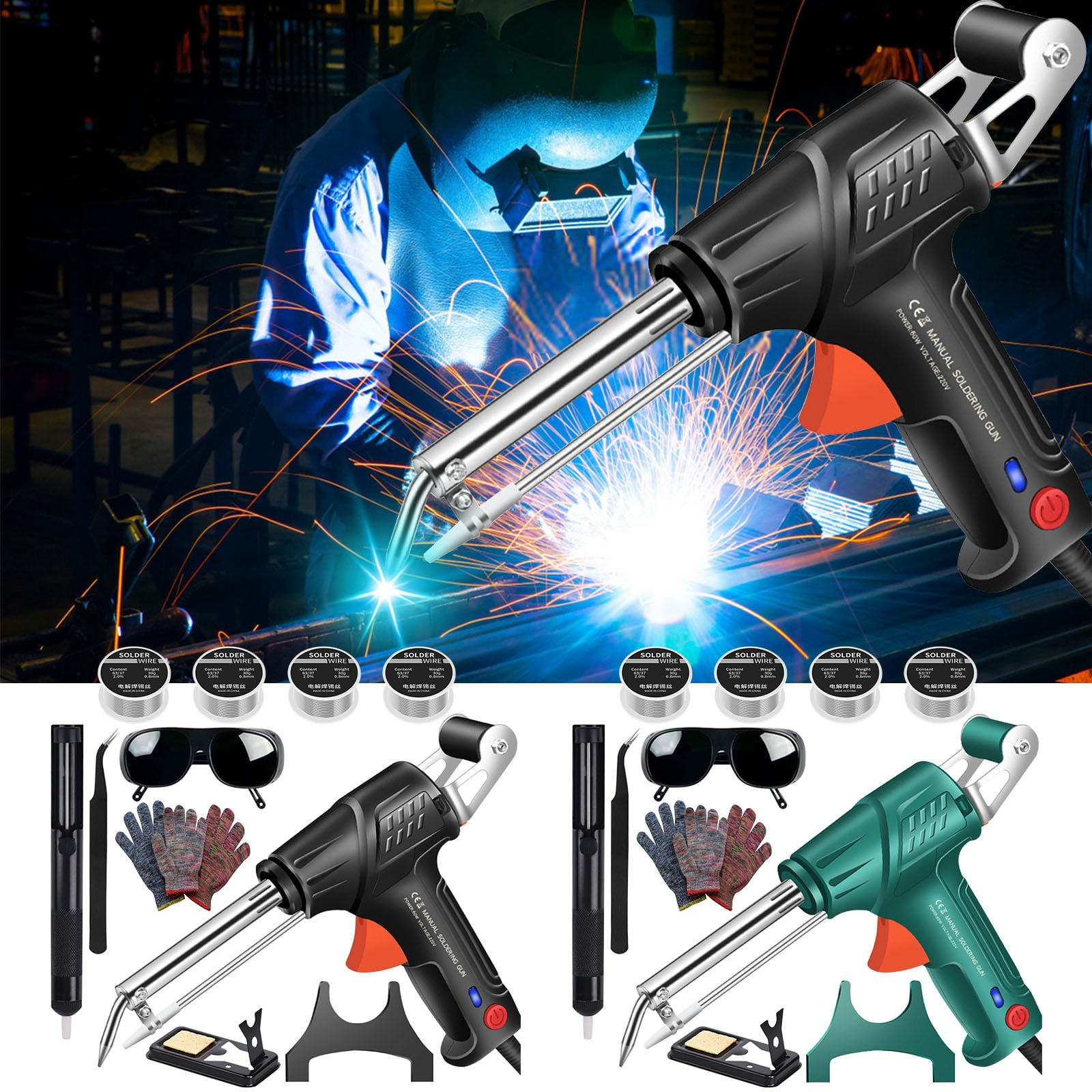 Handheld Soldering Gun 110V with LED Light | 60W Multi-Function Semi ...