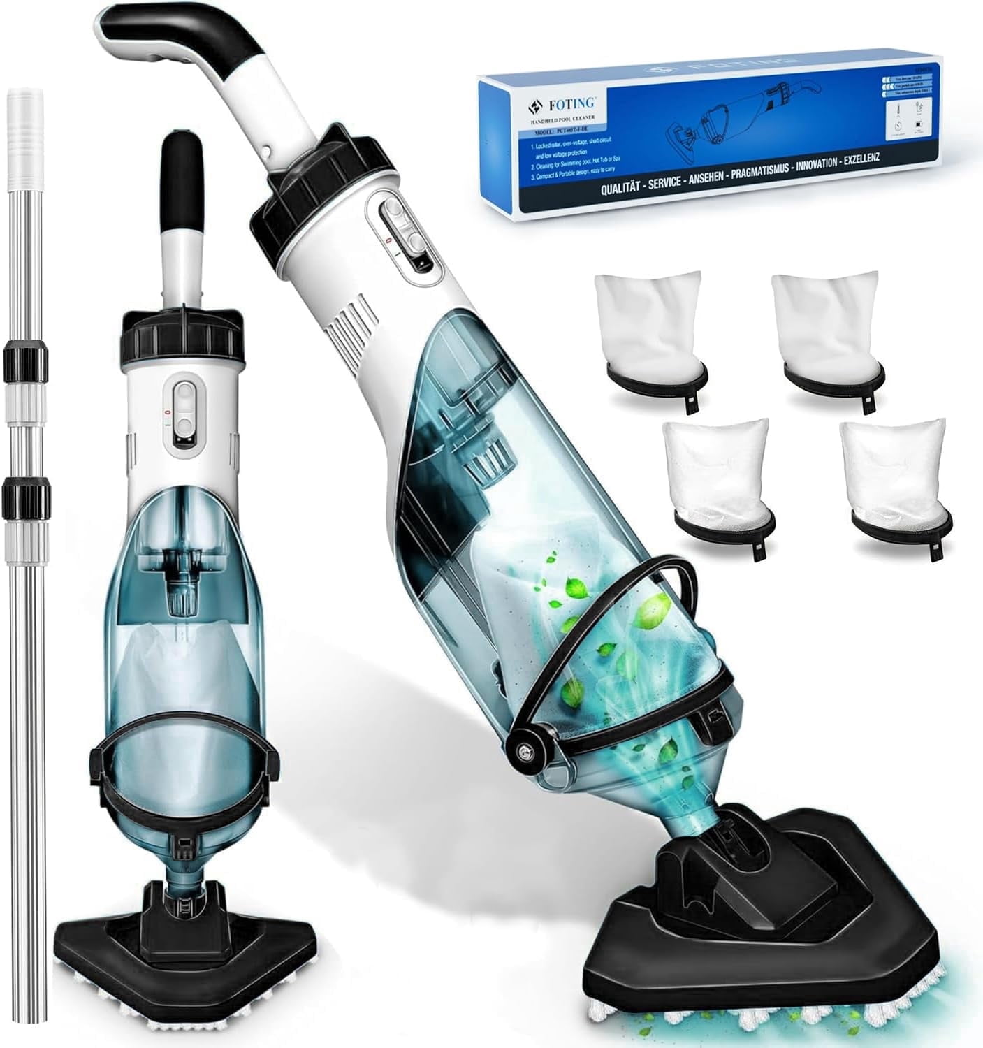 Handheld Spa Hot Tub Vacuum- Cordless Above Ground Pool Cleaner with 60 ...