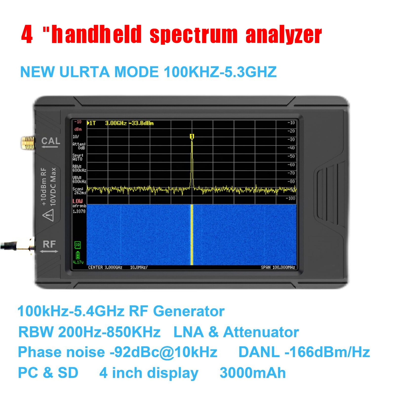 Handheld Spectrum Analyzer For TinySA ULTRA 3.95" Touch Screen+Battery ...