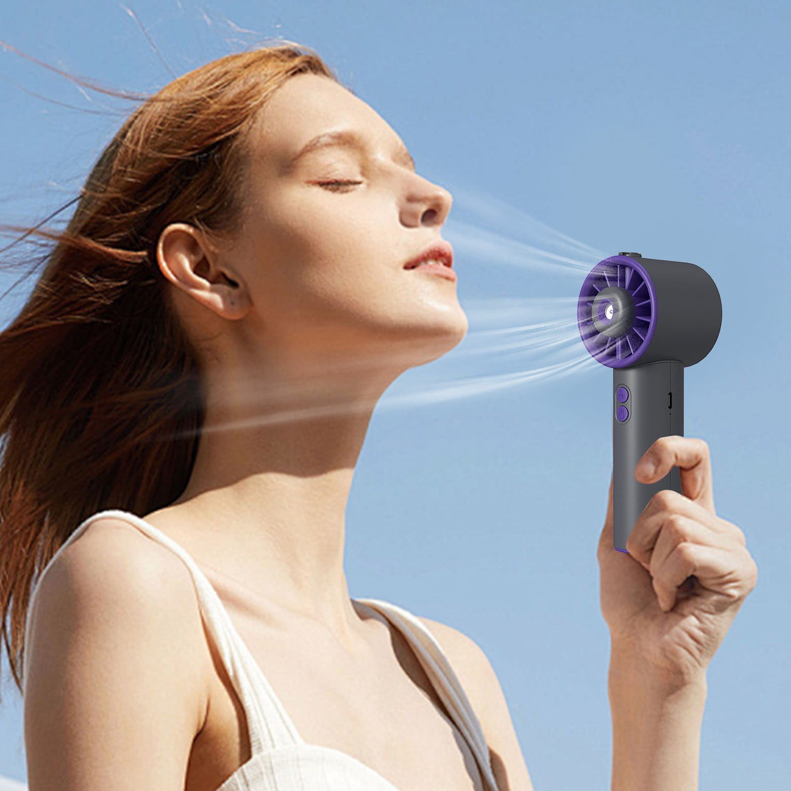 Handheld Spray Fan with USB Type C Charging 2000mAh Battery,Portable ...