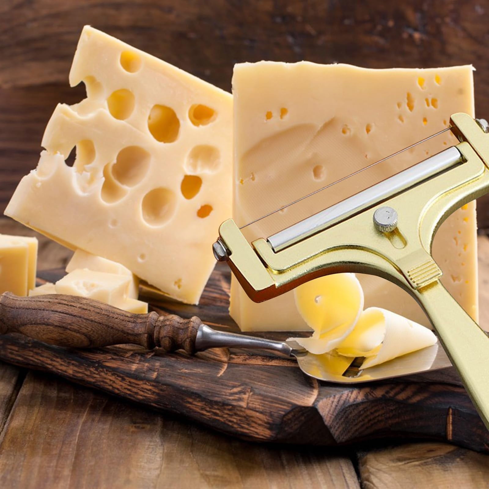 Handheld Stainless Steel Cheese Cutter - Adjustable Wire Slicer for ...