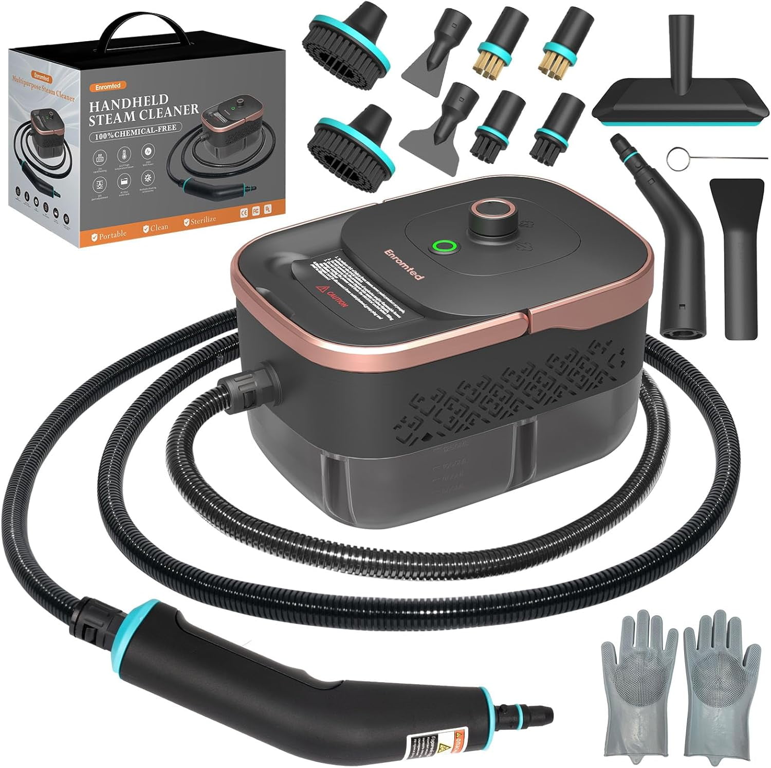 Handheld Steam Cleaner, 2500W Portable Steamer with 15-Piece ...