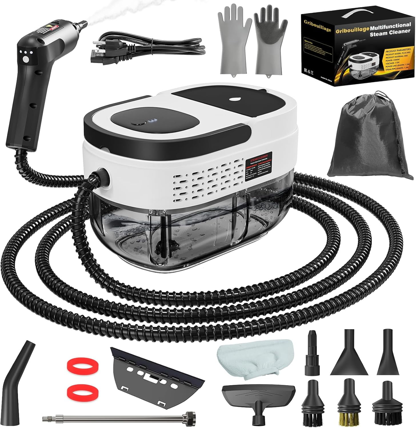 Handheld Steam Cleaner for Home, 2500W High Temperature Pressurized ...