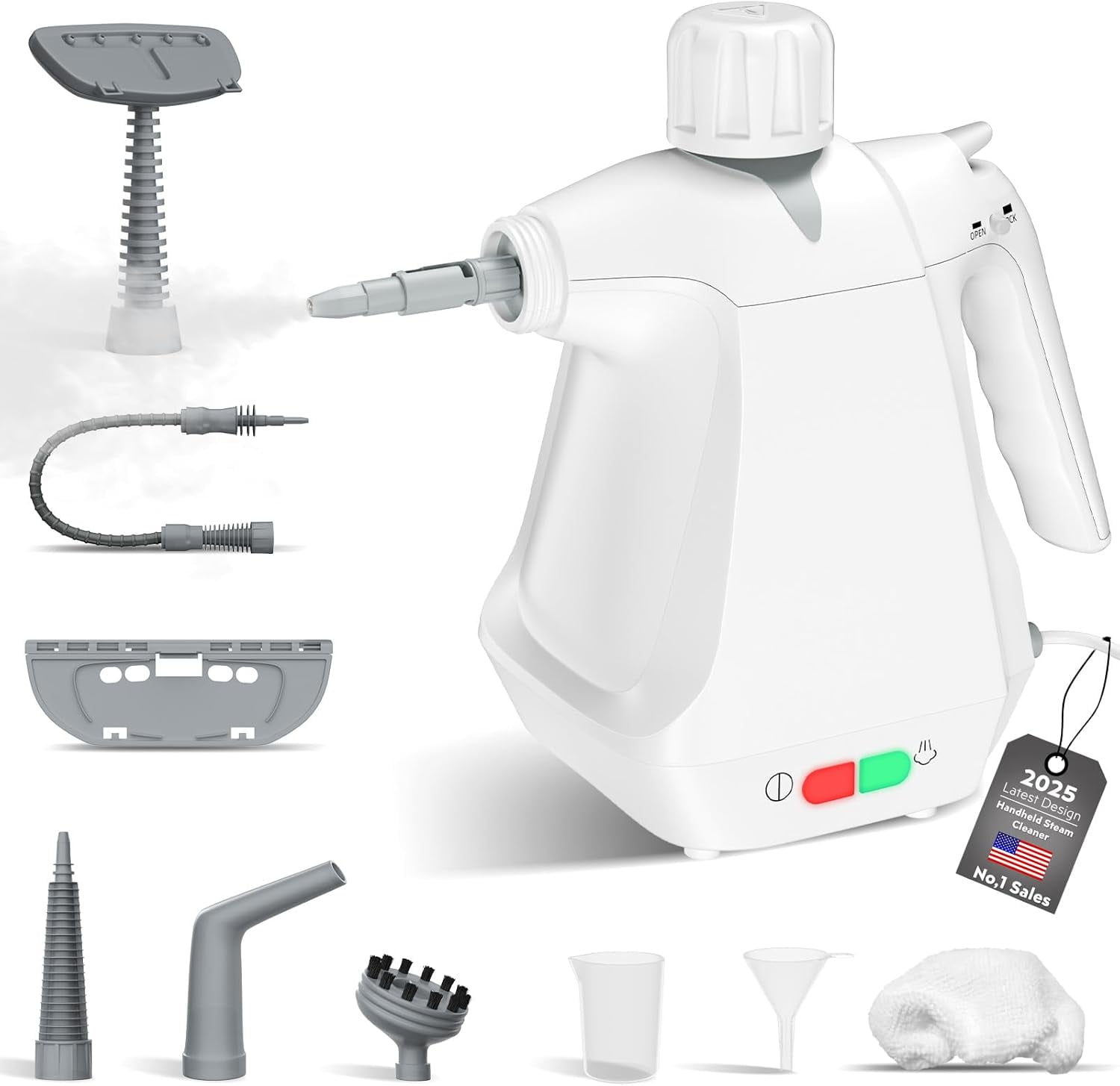 Handheld Steam Cleaner, Multi-Surface Steamer with 9 Accessories ...