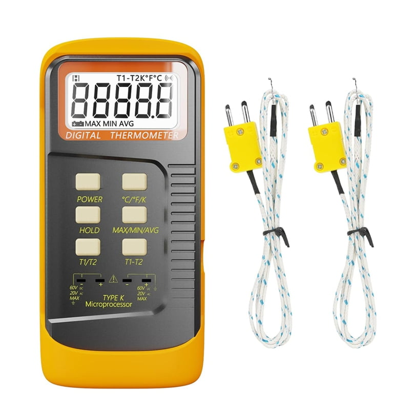 Symkmb Handheld Thermocouple Thermometer, 2-Channel K-Type Thermocouple ...