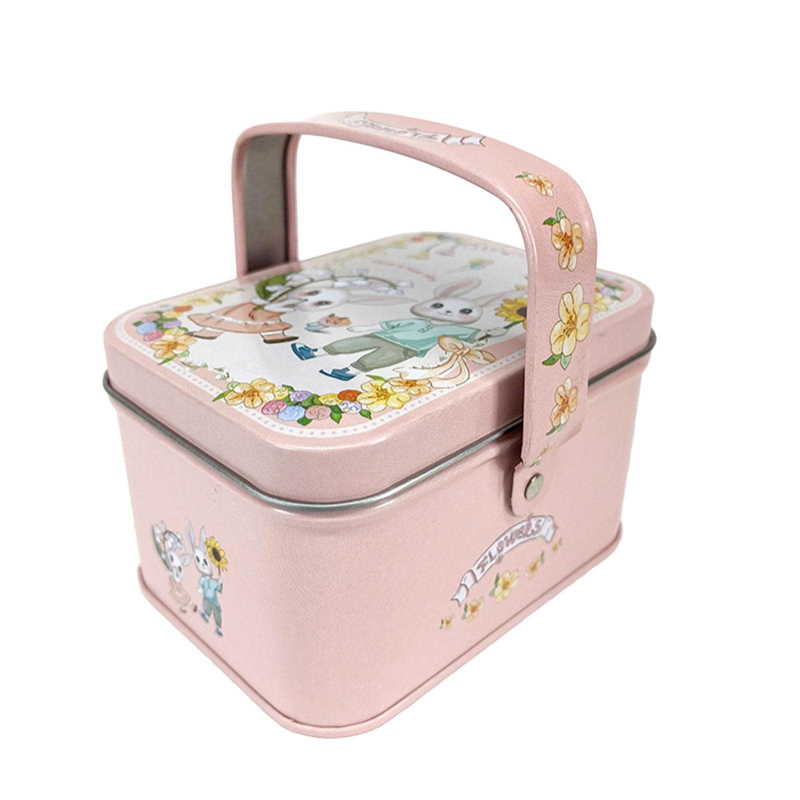 Handheld Tin Box Cookie Can Rabbit Pattern Candy Baking Packaging ...