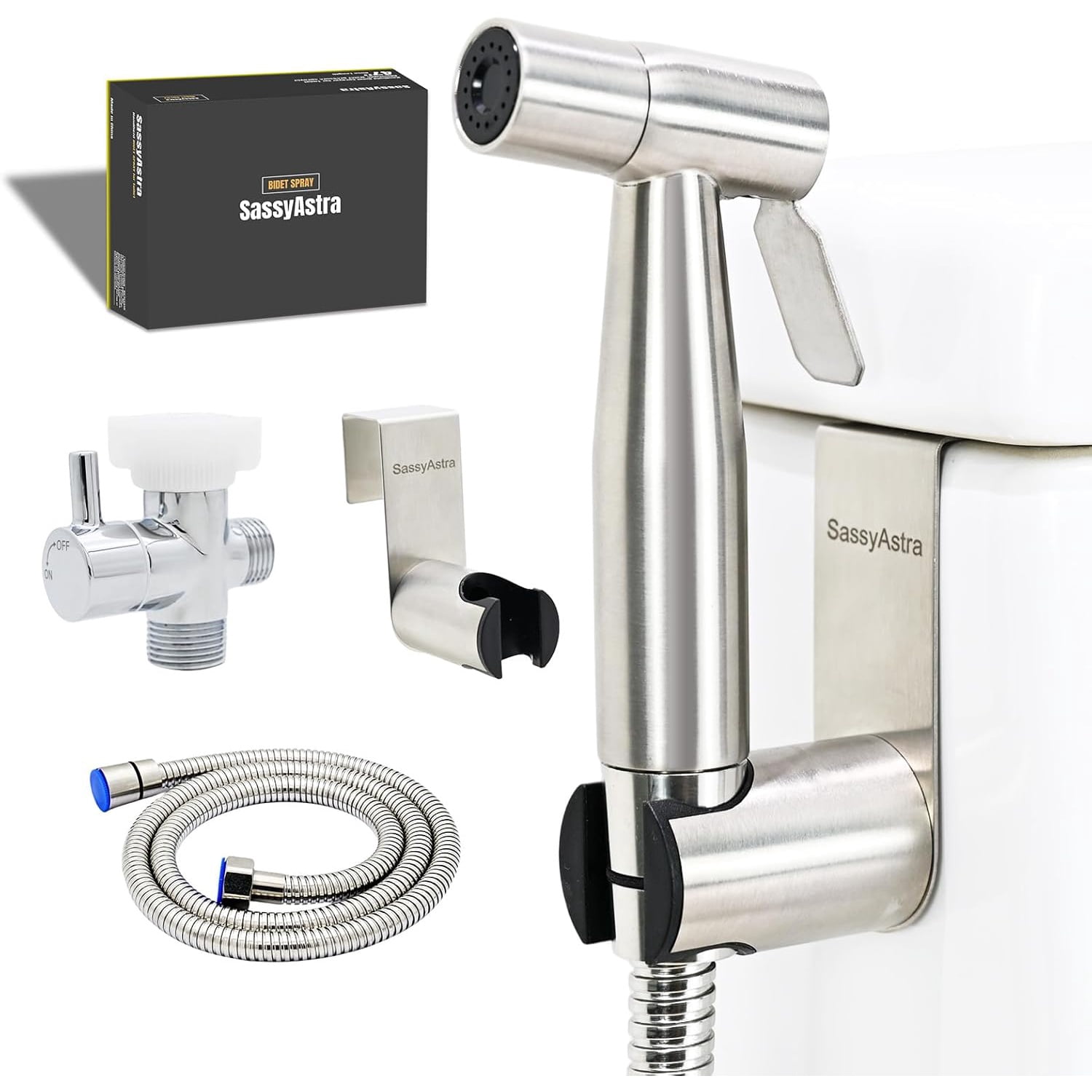 Handheld Toilet Bidet Sprayer — Adjustable Water Pressure, with Hose ...