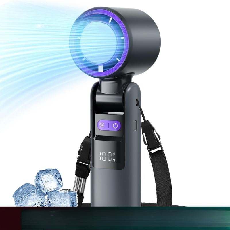 Handheld Turbo Fan, 5 Gear Wind Rechargeable Handheld Fan, Usb Portable ...