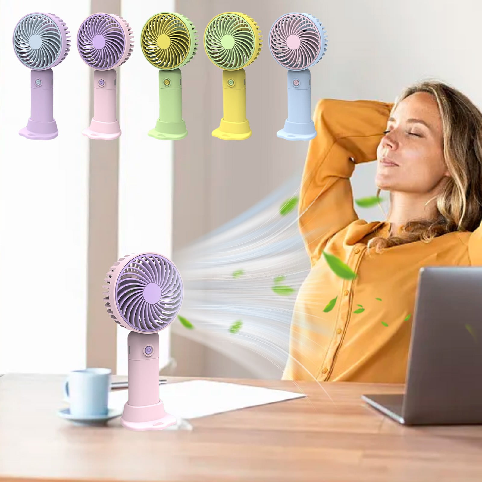 Handheld Turbo Fan Usb Rechargeable, Mini Portable Fan with 3 Speeds ...