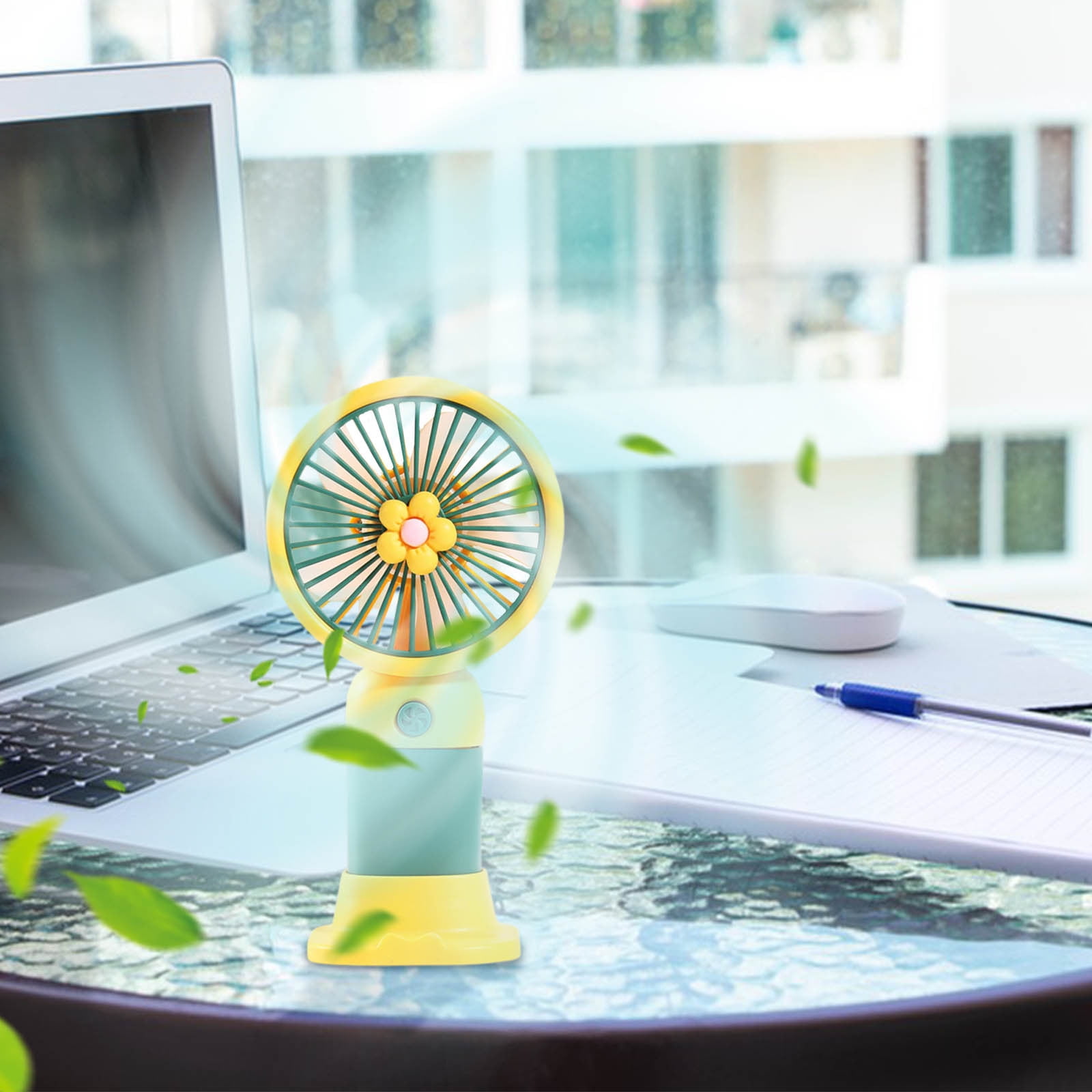 Handheld USB Fan, Portable Mini Desk Fan with Built-in Battery ...