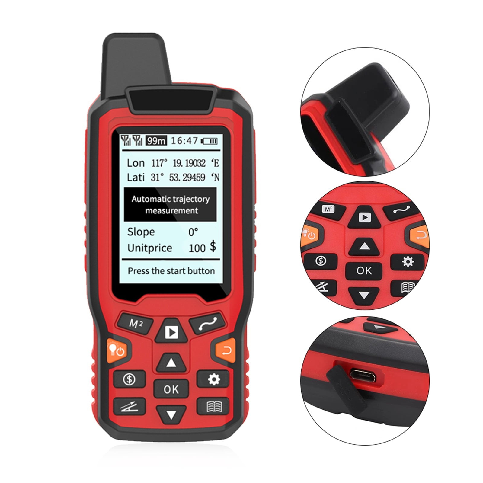 Handheld USB Land Area Meter GPS Navigation Track Land Area Meter 2.4 ...