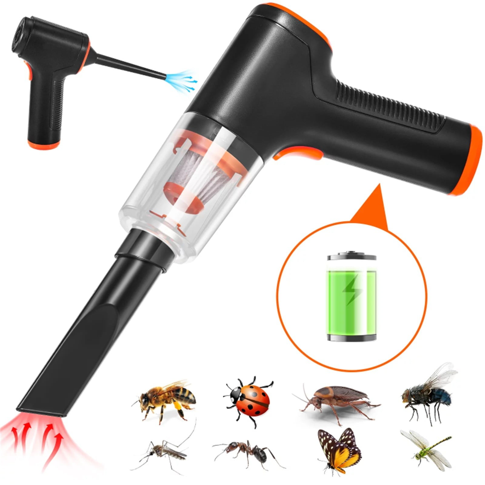 Handheld Vacuum and Blower Cordless Rechargeable Bug Vacuum Catcher for ...